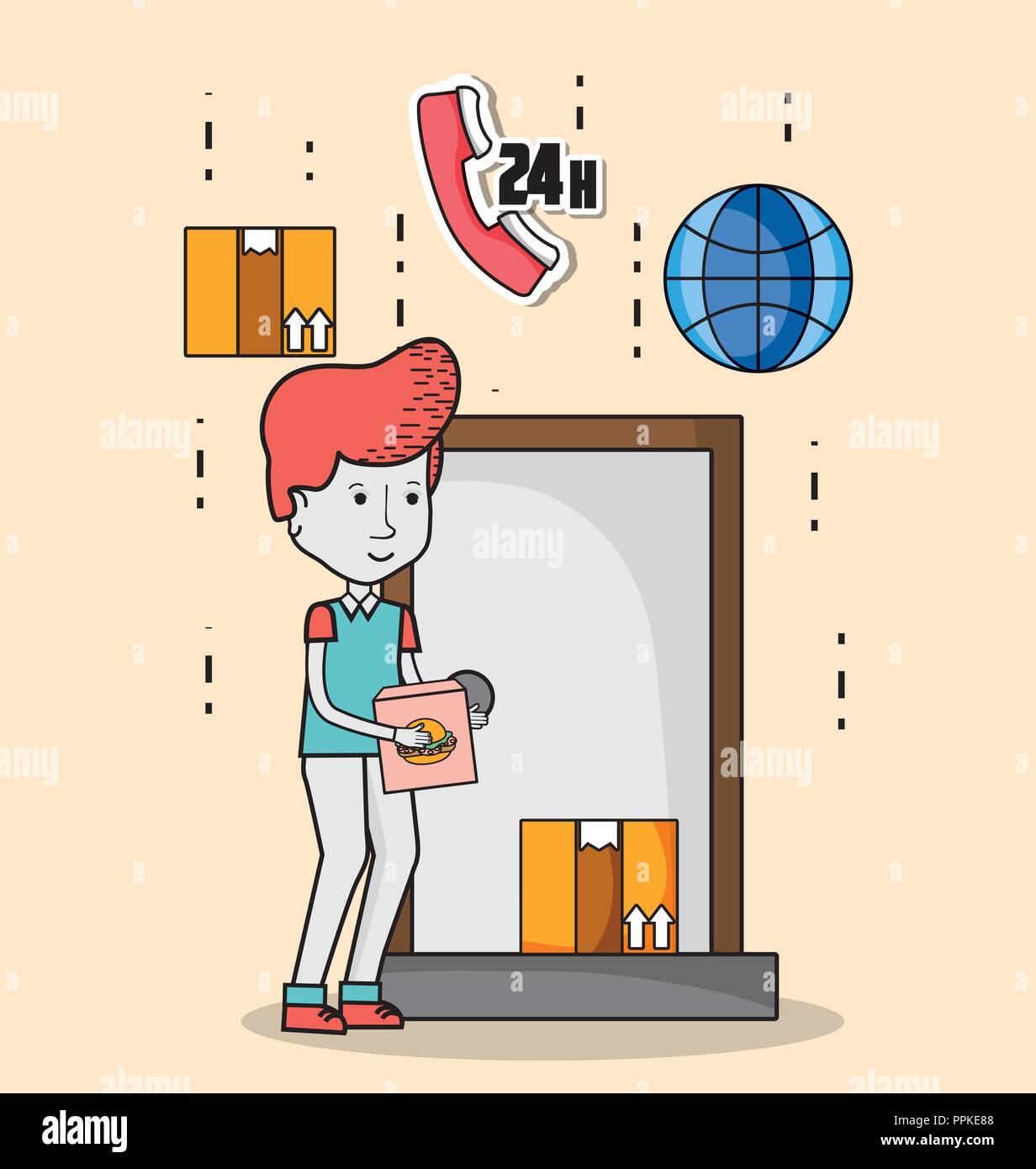 Delivery and courier cartoons Stock Vector Image & Art - Alamy