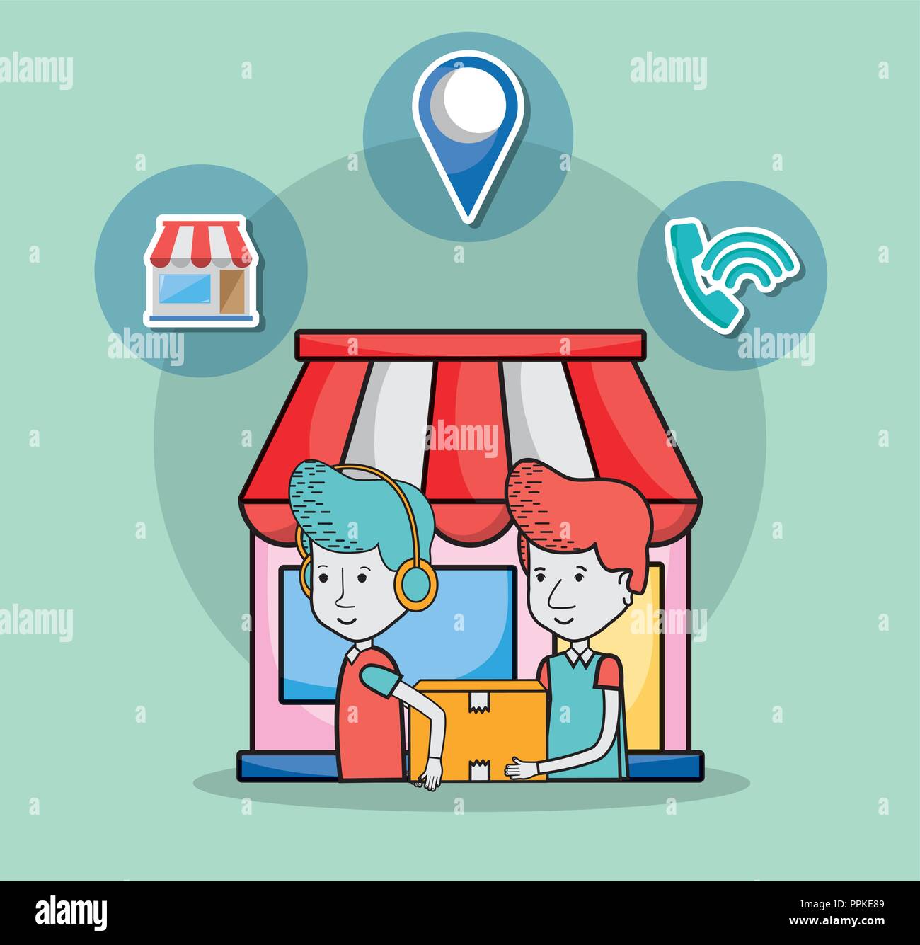 Delivery and courier cartoons Stock Vector Image & Art - Alamy