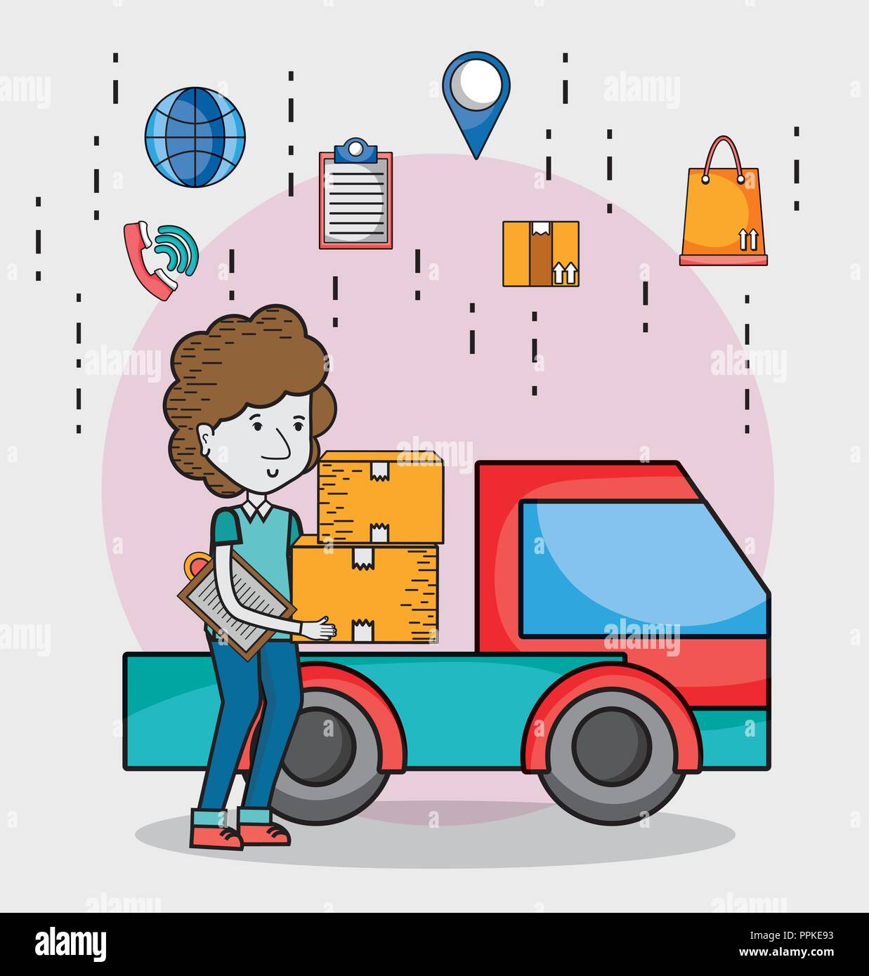 Delivery and courier cartoons Stock Vector Image & Art - Alamy