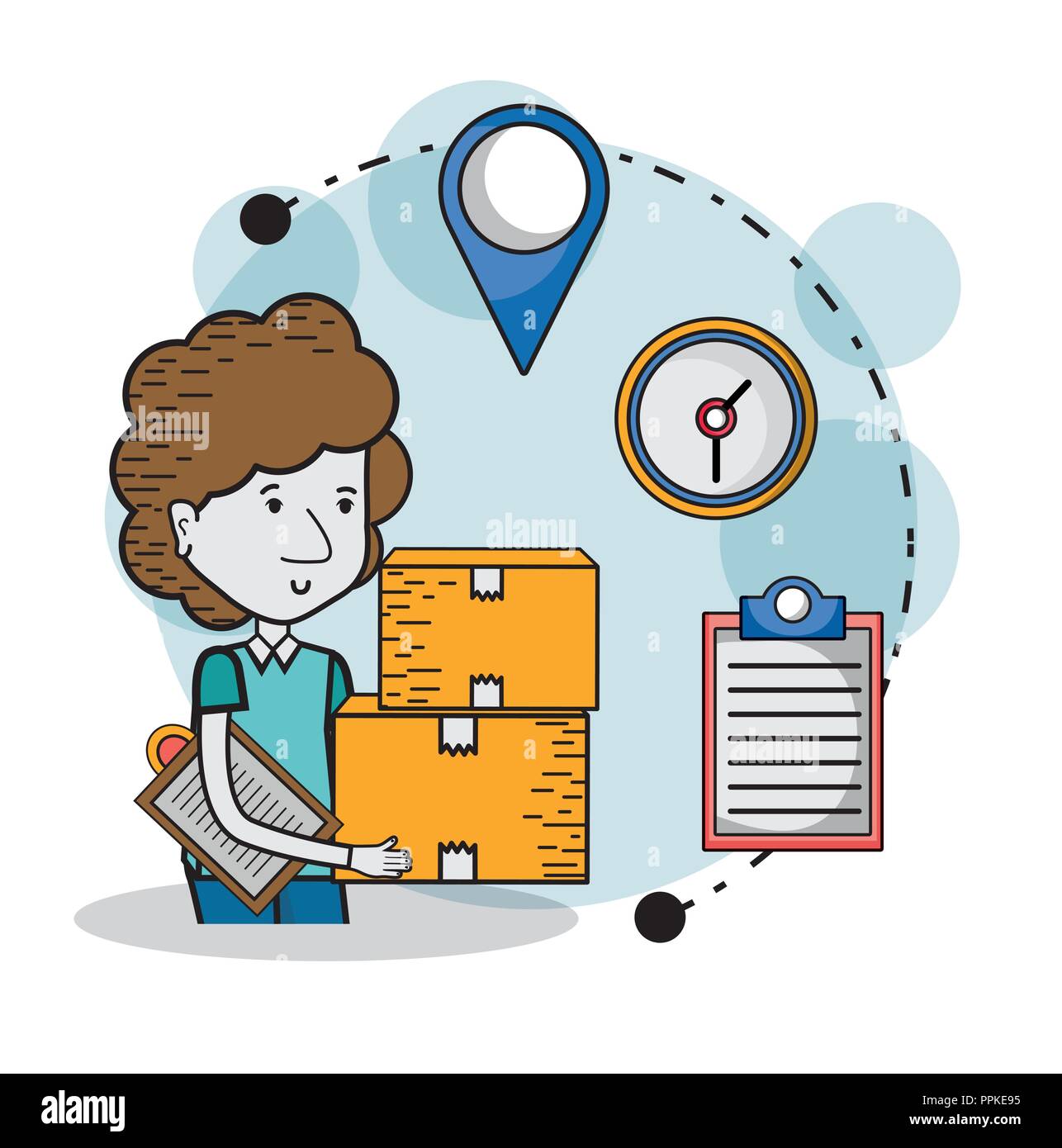 Delivery and courier cartoons Stock Vector Image & Art - Alamy