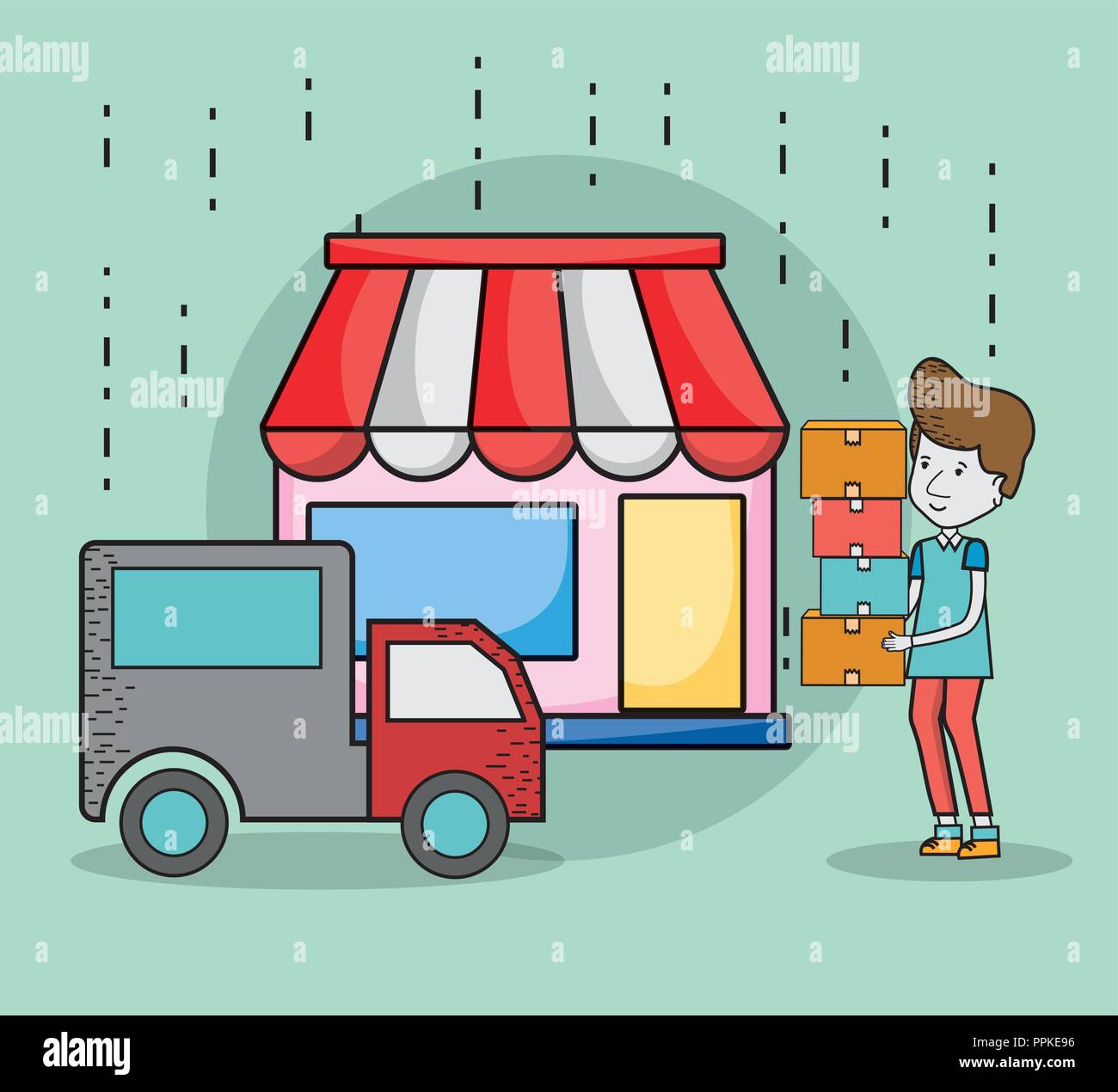Delivery and courier cartoons Stock Vector Image & Art - Alamy