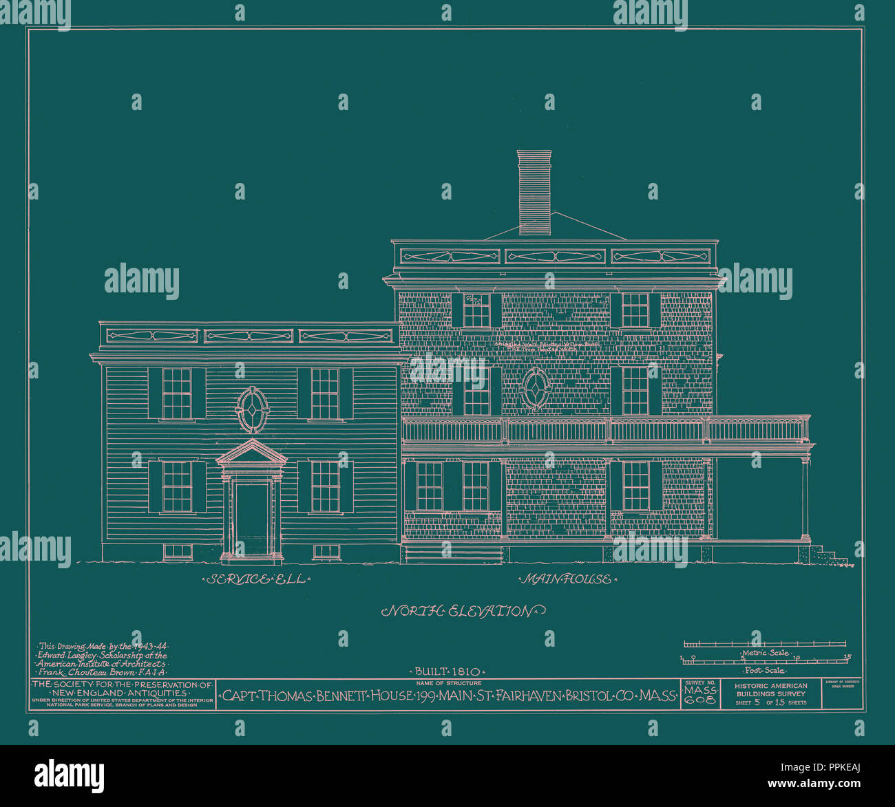 Vintage blueprint of ornate house hi-res stock photography and images ...