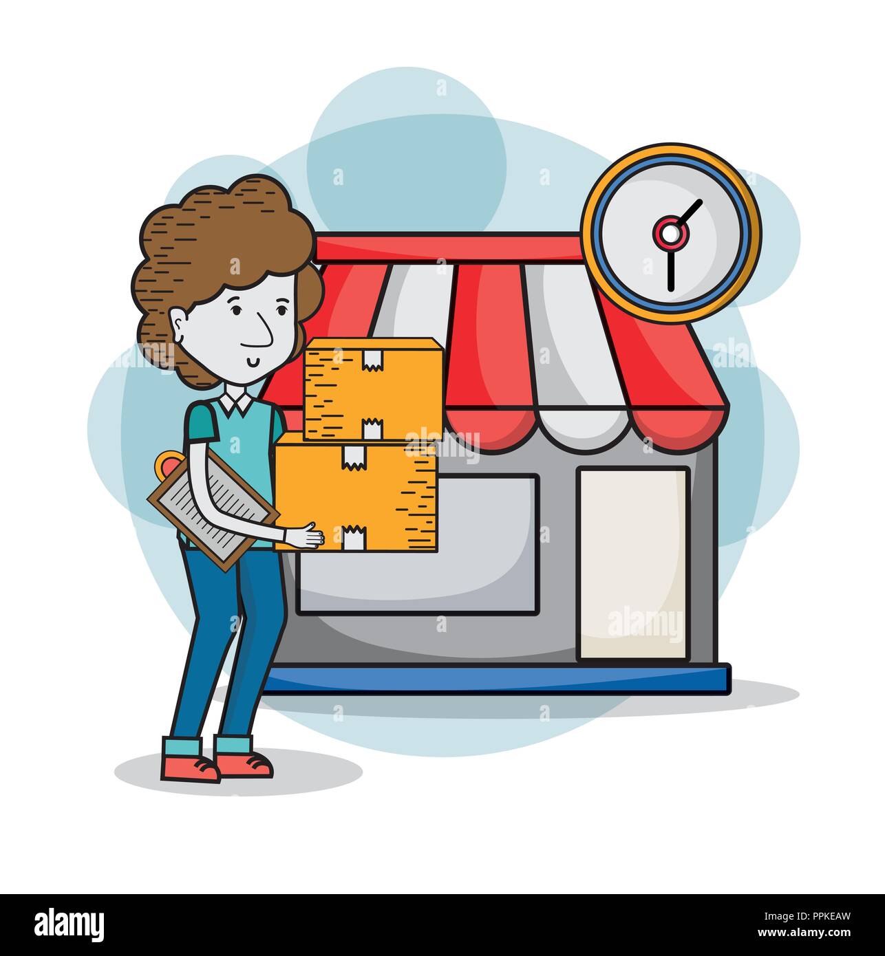 Delivery and courier cartoons Stock Vector Image & Art - Alamy