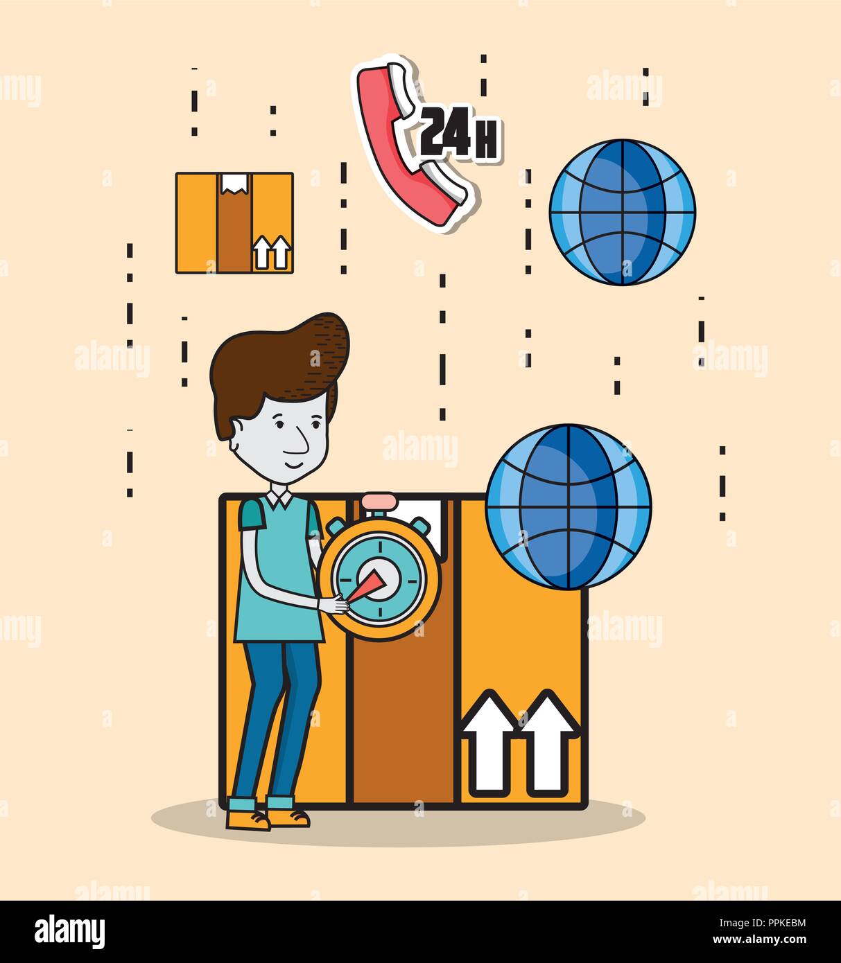 Delivery and courier cartoons Stock Vector Image & Art - Alamy