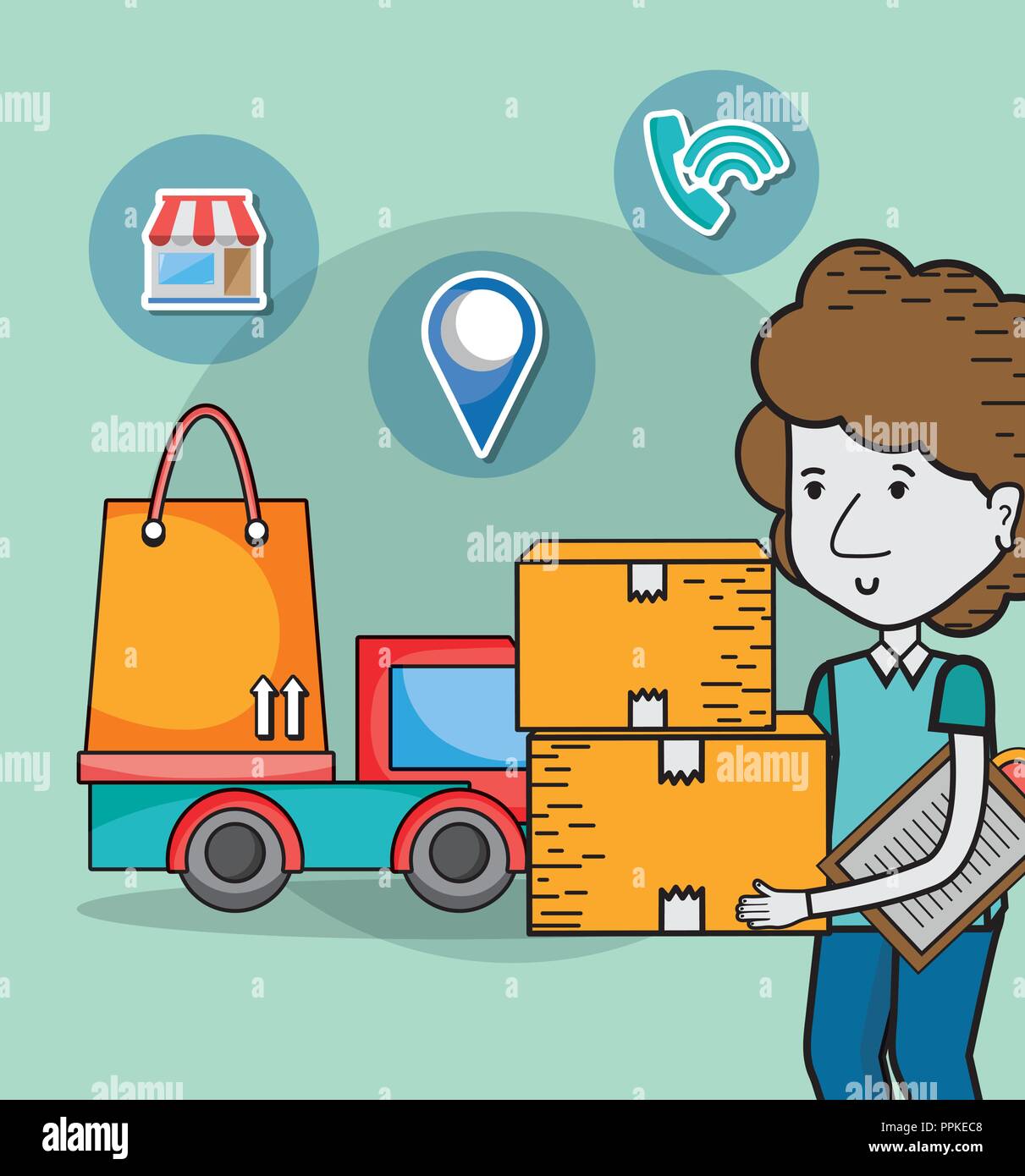 Delivery and courier cartoons Stock Vector Image & Art - Alamy