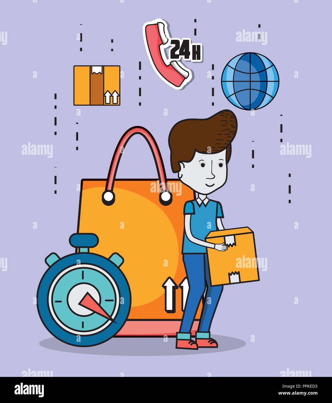 Delivery and courier cartoons Stock Vector Image & Art - Alamy