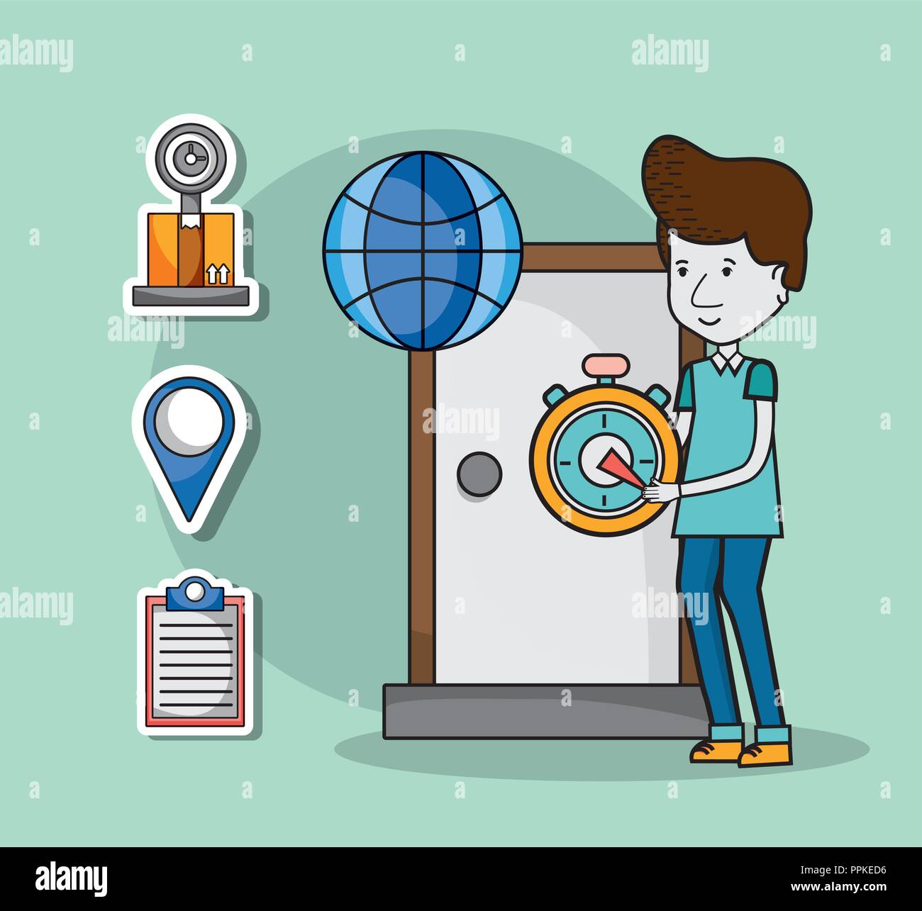 Delivery and courier cartoons Stock Vector Image & Art - Alamy