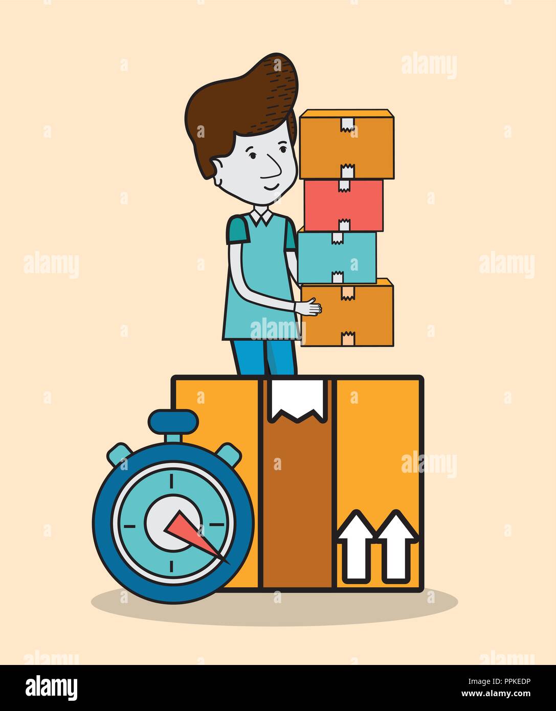 Delivery and courier cartoons Stock Vector Image & Art - Alamy