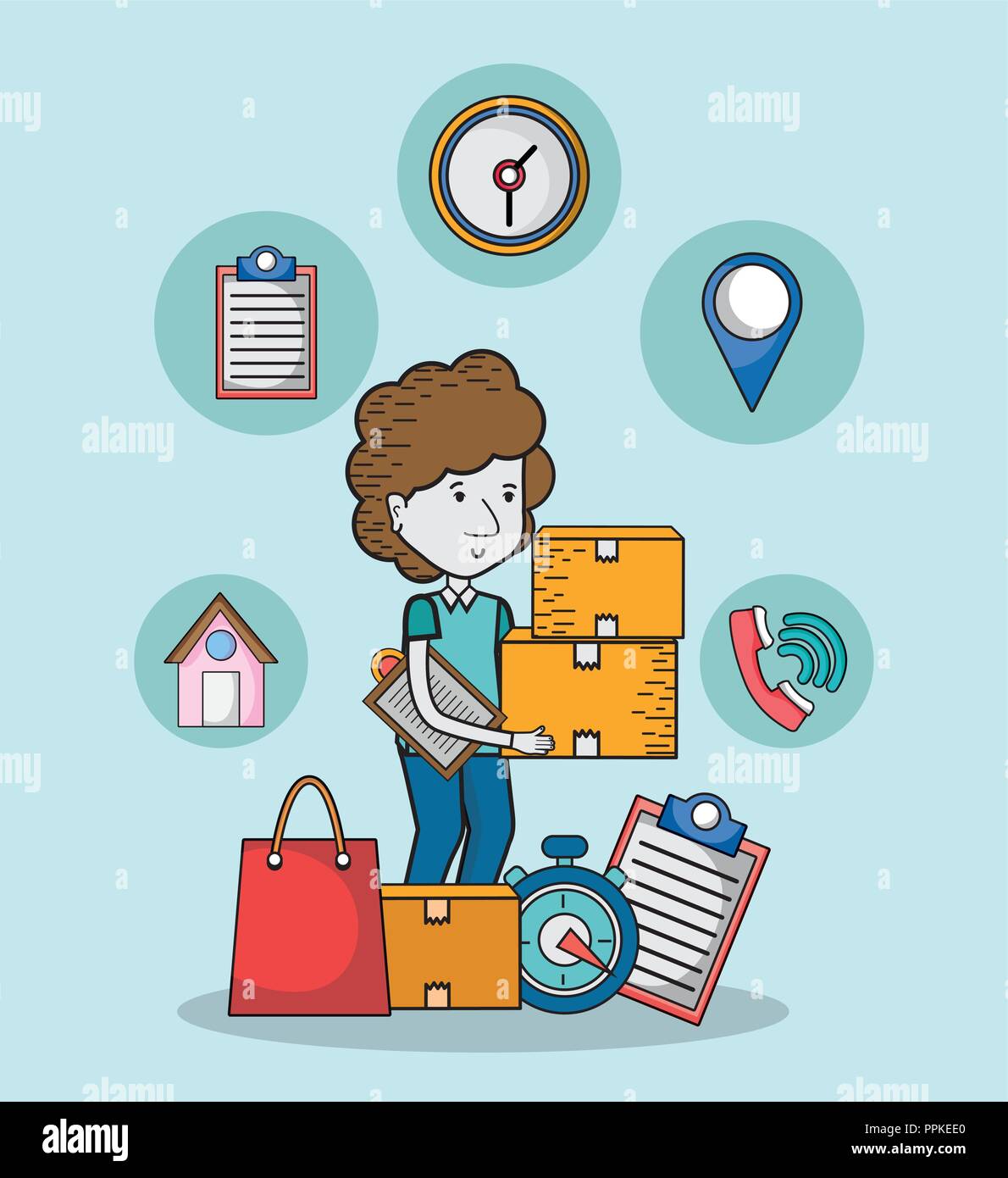 Delivery and courier cartoons Stock Vector Image & Art - Alamy