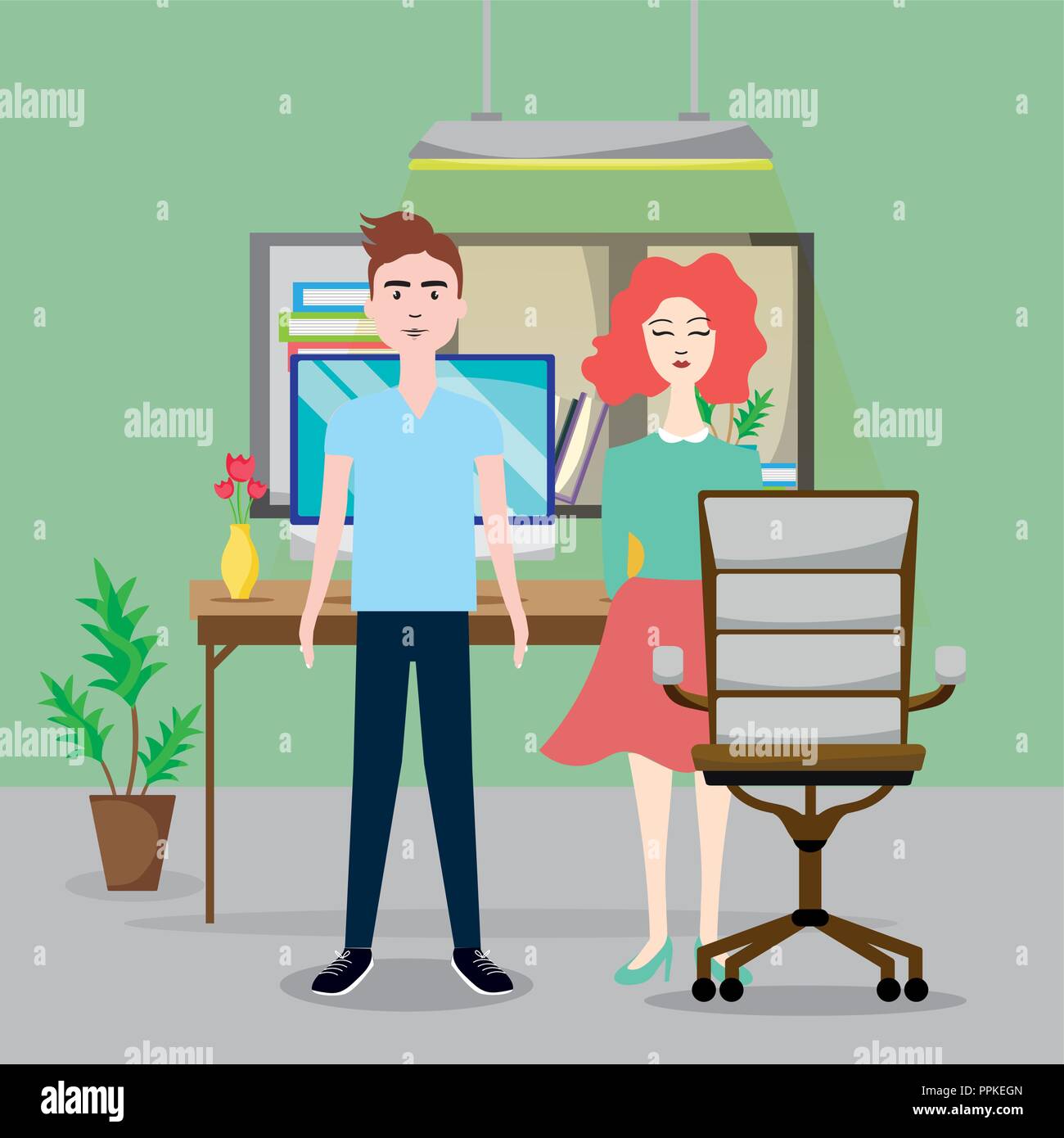 Coworkers working at office Stock Vector Image & Art - Alamy