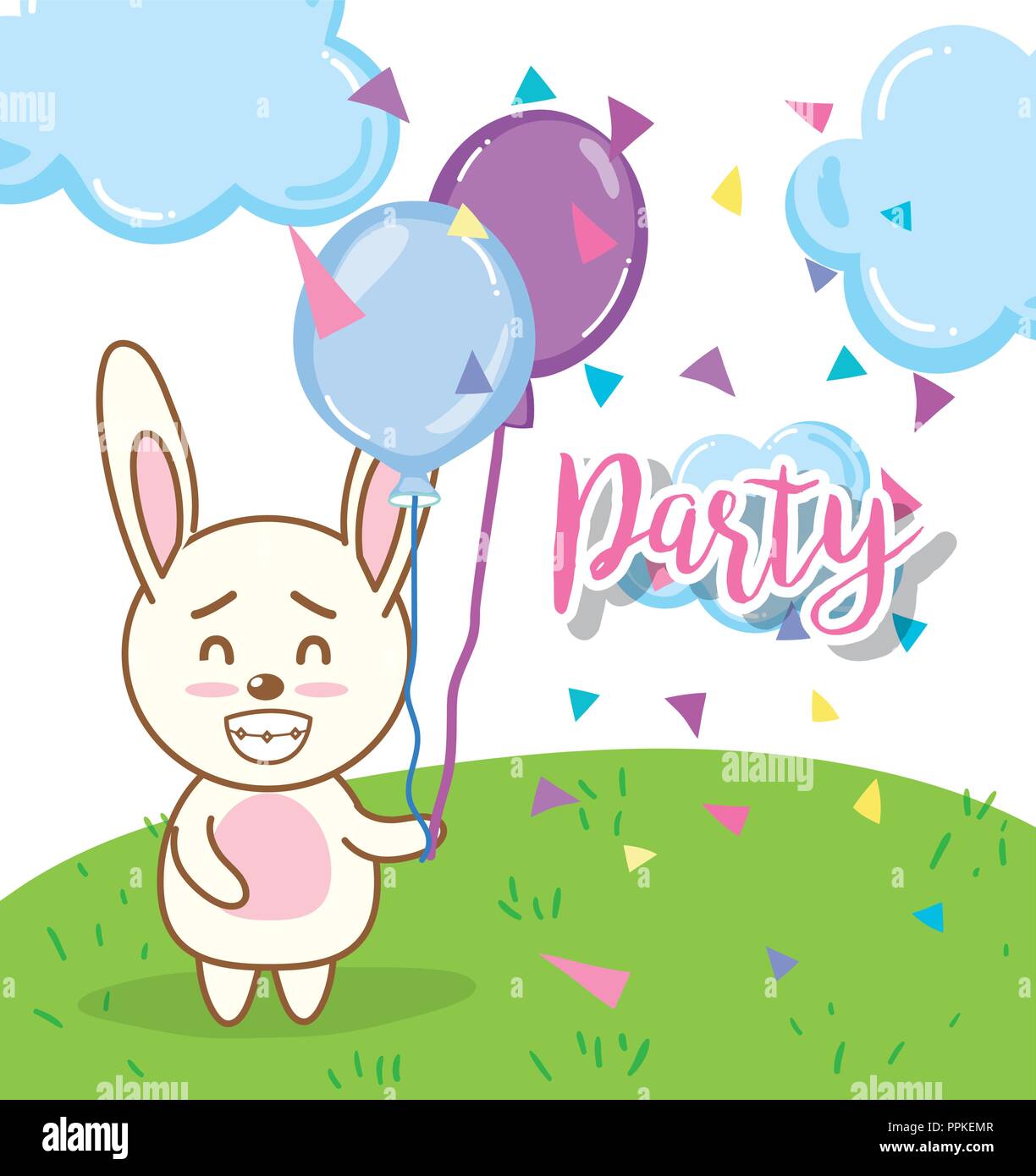 Happy birthday rabbit cartoons Stock Vector Image & Art - Alamy