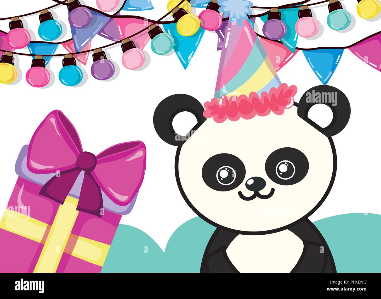Happy birthday panda cartoon Stock Vector Image & Art - Alamy
