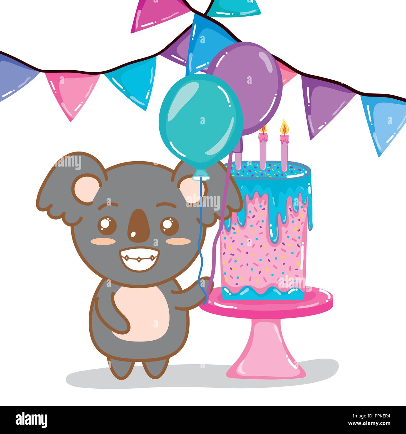Happy birthday koala Stock Vector Image & Art - Alamy