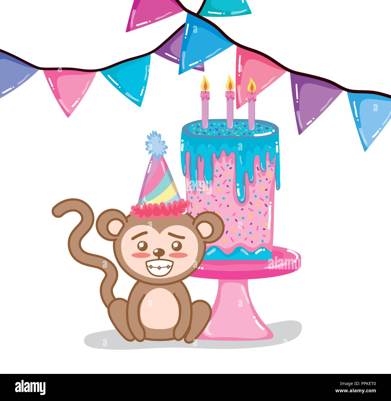 Happy birthday monkey Stock Vector Image & Art - Alamy