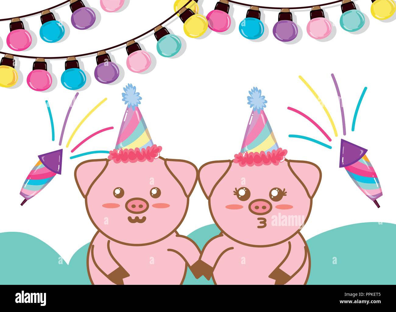 Happy birthday pigs cartoons Stock Vector Image & Art - Alamy