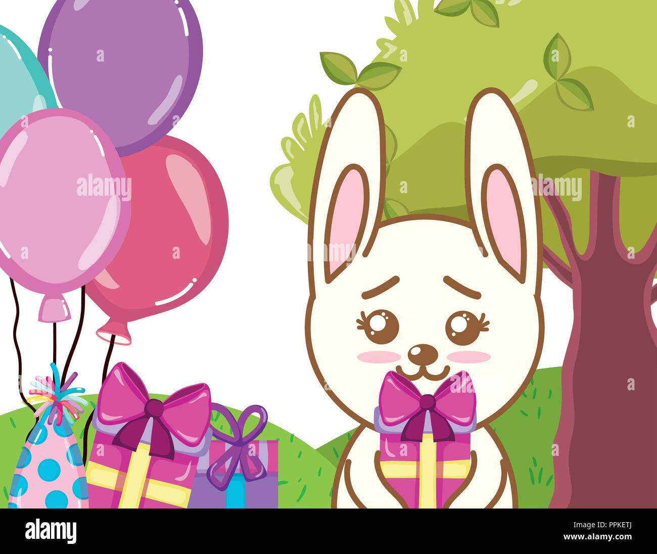 Happy birthday rabbit cartoons Stock Vector Image & Art - Alamy