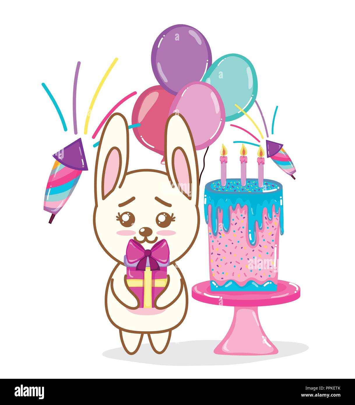 Happy birthday rabbit cartoons Stock Vector Image & Art - Alamy
