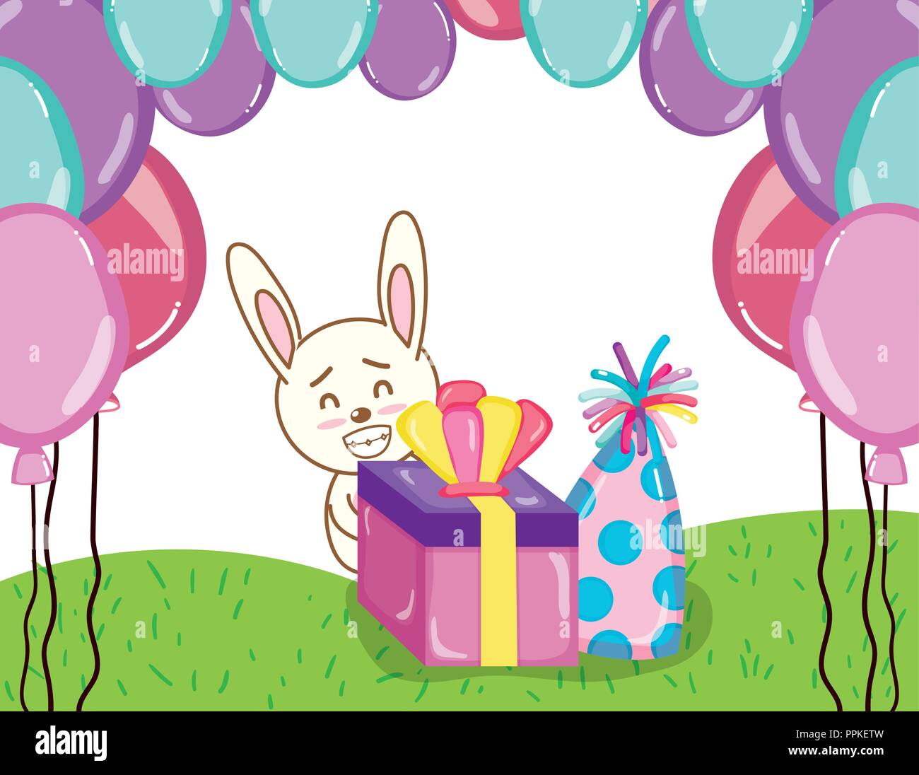 Happy birthday rabbit cartoons Stock Vector Image & Art - Alamy