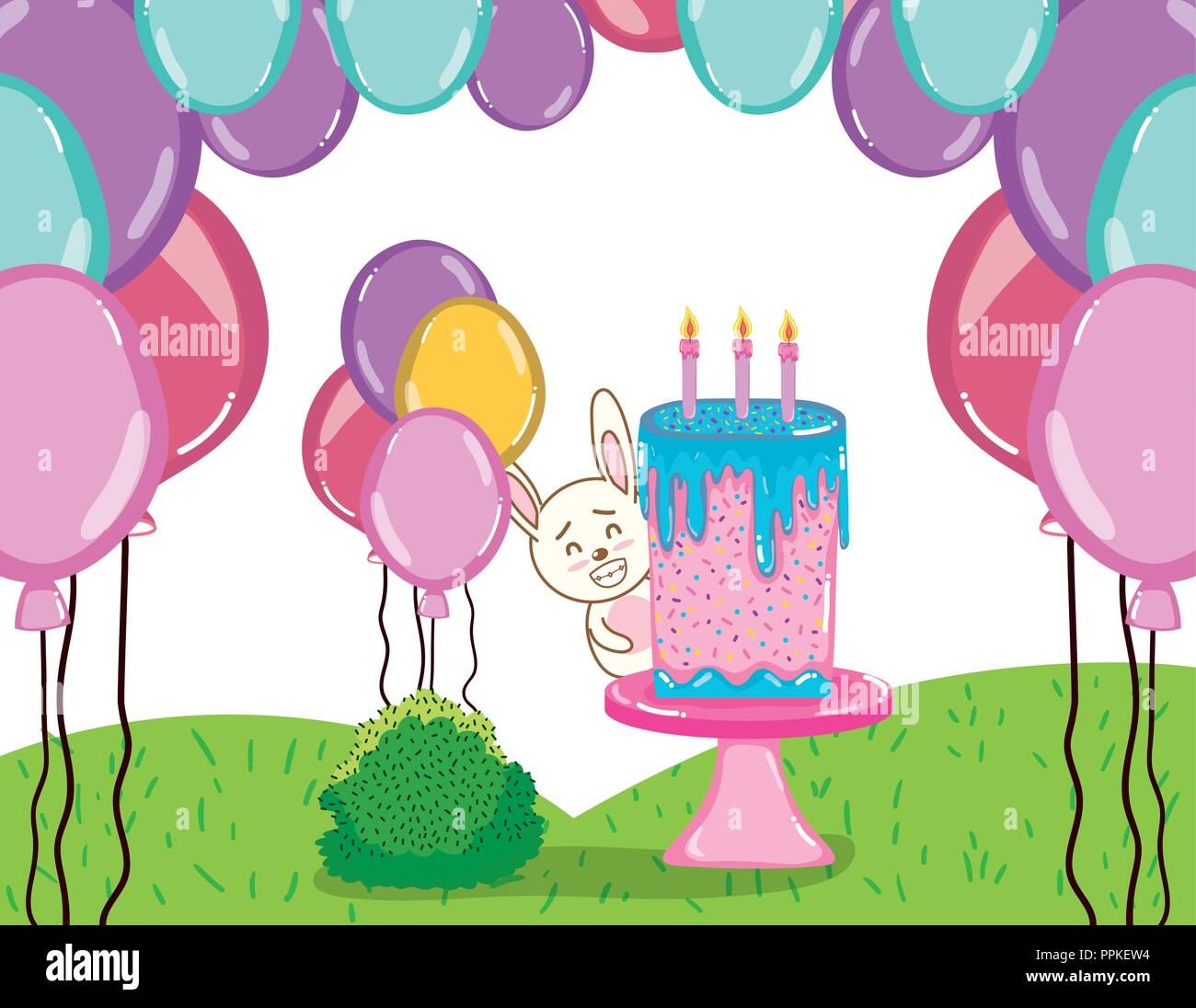 Happy birthday rabbit cartoons Stock Vector Image & Art - Alamy
