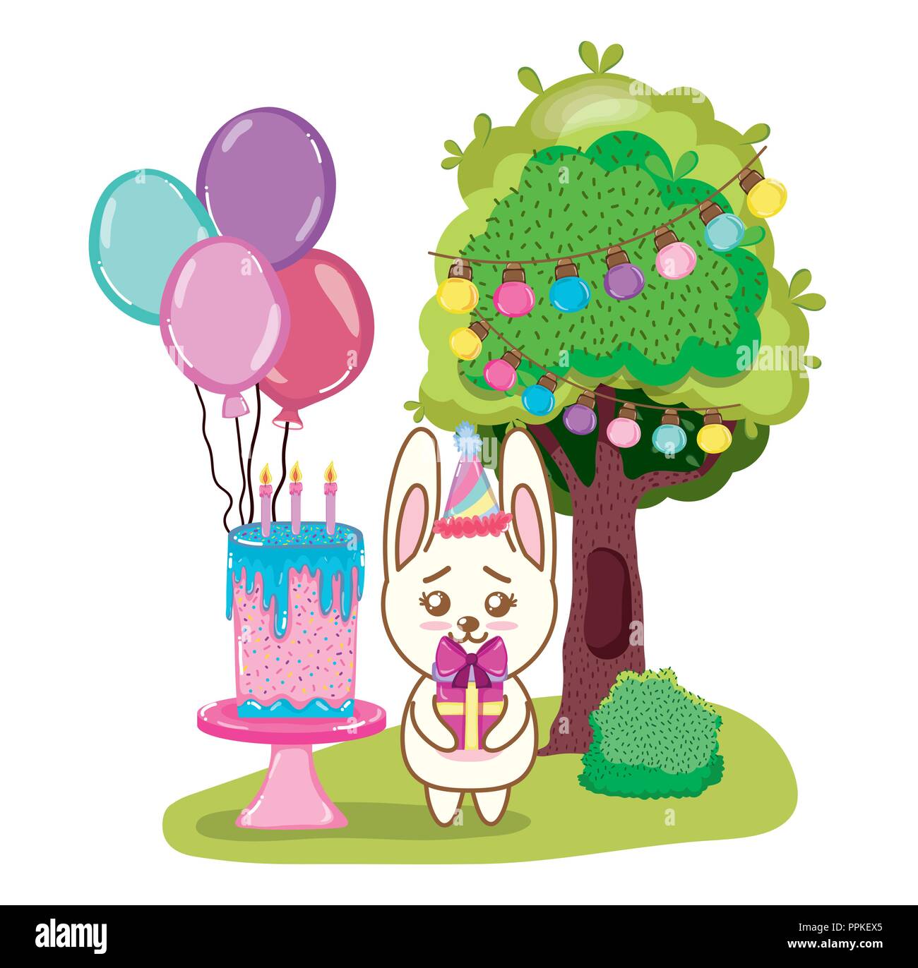 Happy birthday rabbit cartoons Stock Vector Image & Art - Alamy
