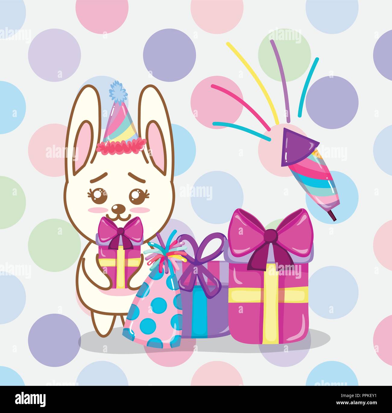 Happy birthday rabbit cartoons Stock Vector Image & Art - Alamy
