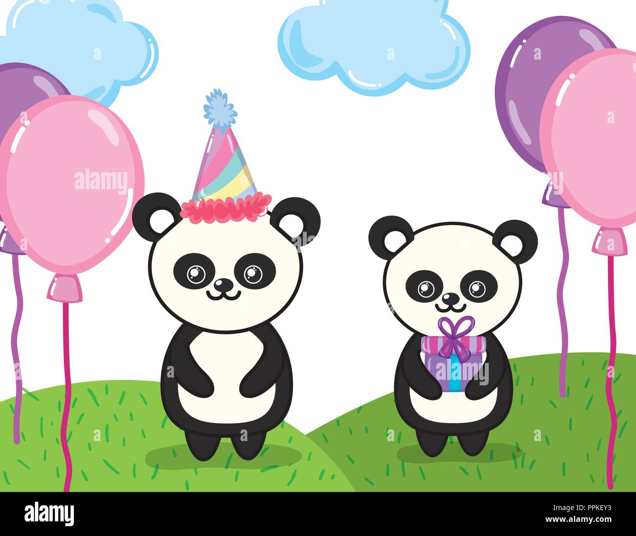 Happy birthday panda cartoon Stock Vector Image & Art - Alamy