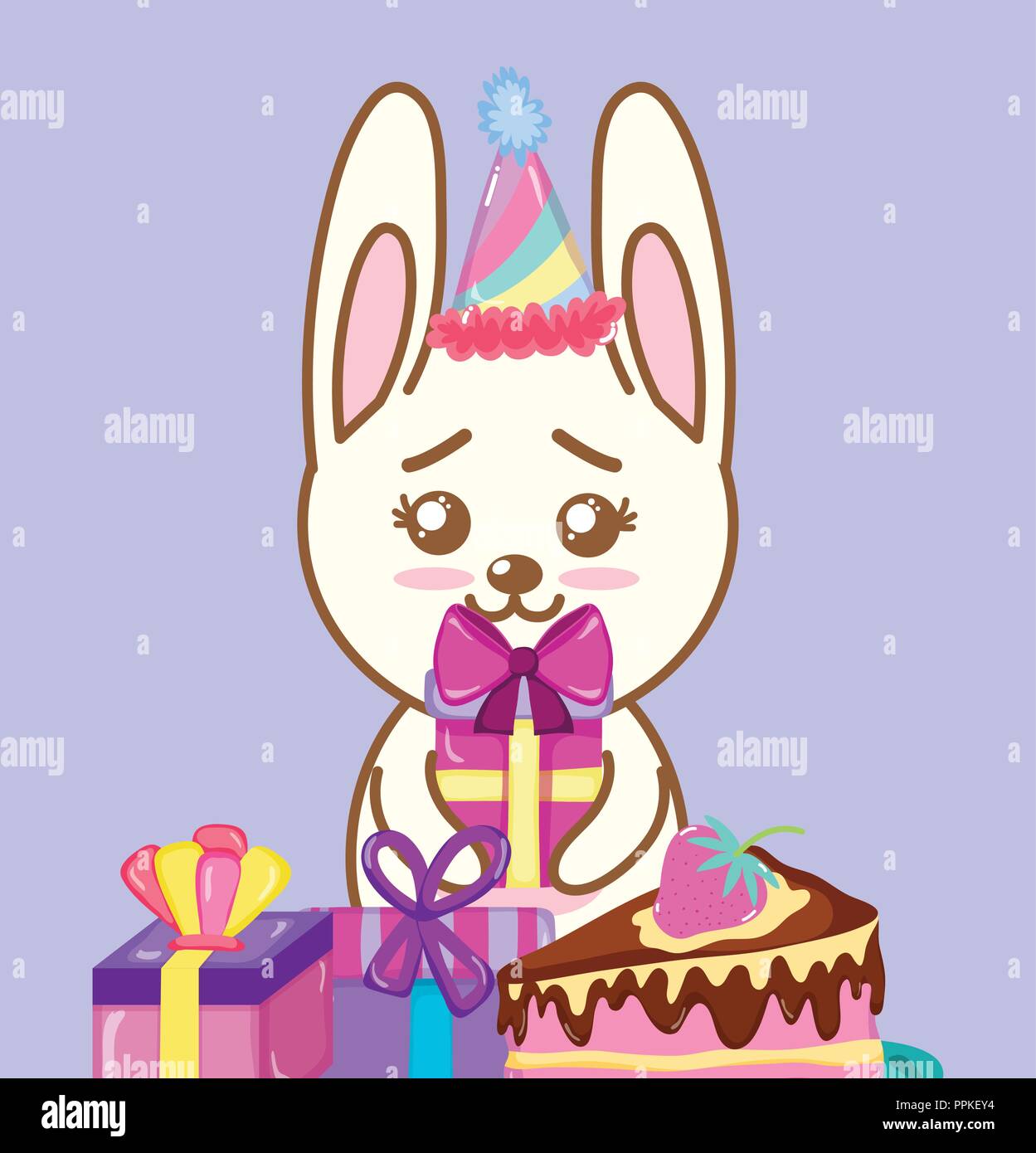 Happy birthday rabbit cartoons Stock Vector Image & Art - Alamy