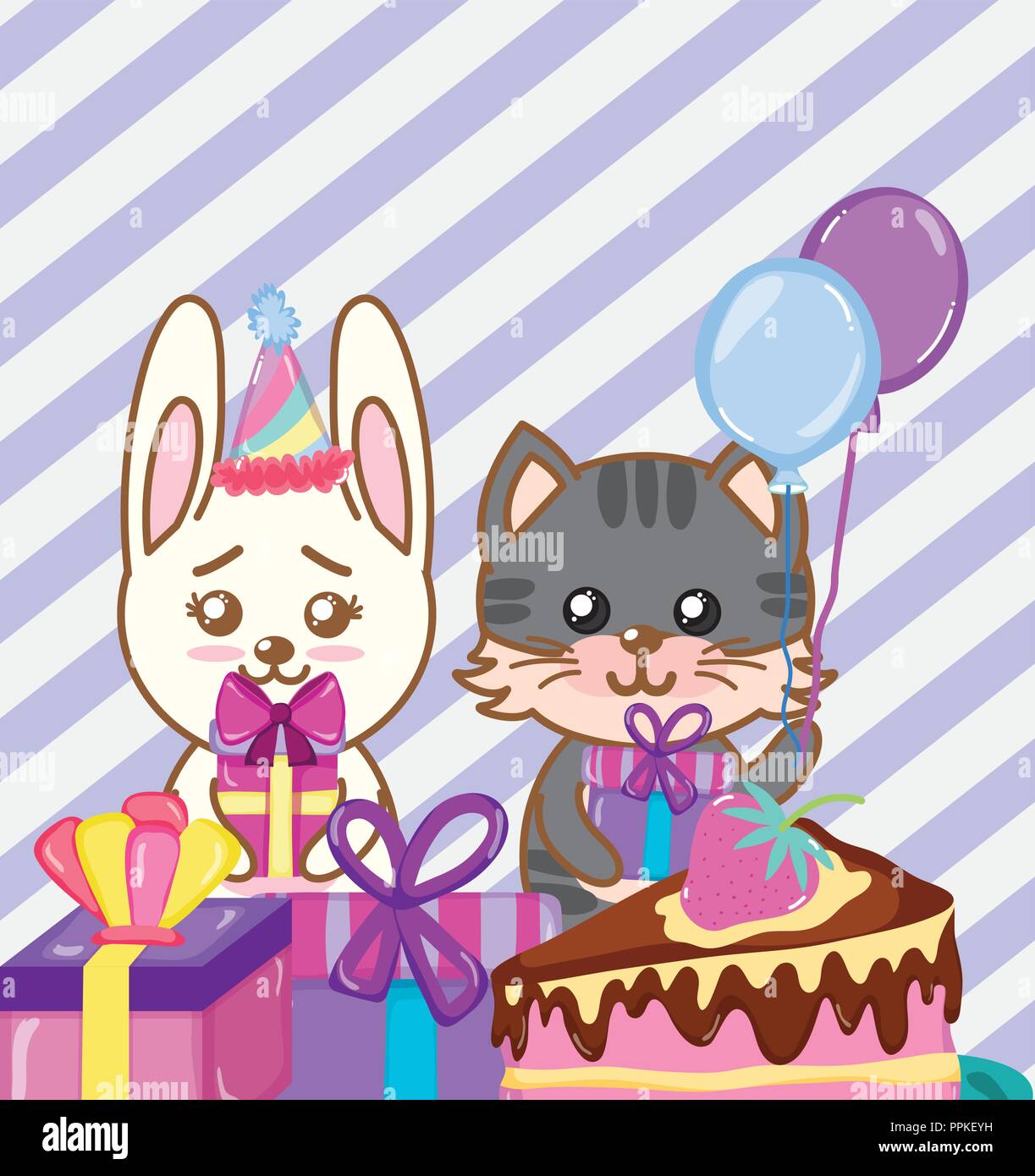 Little party animals Stock Vector Images - Alamy