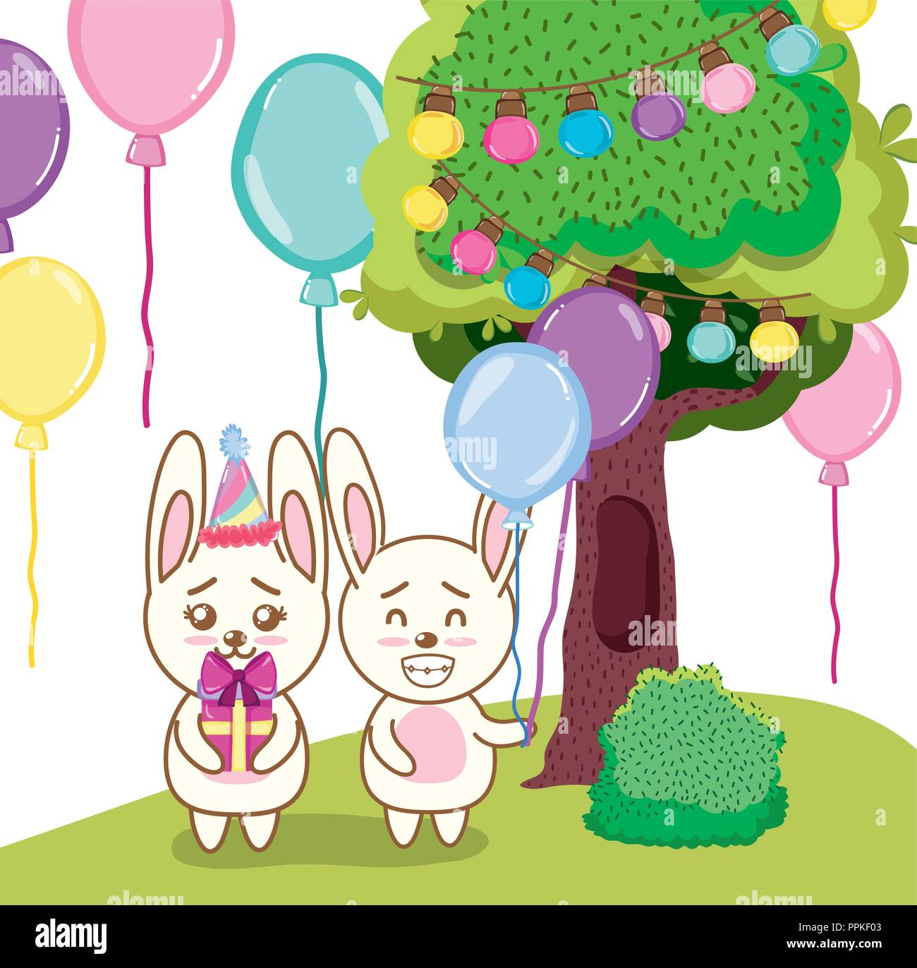 Happy birthday rabbit cartoons Stock Vector Image & Art - Alamy