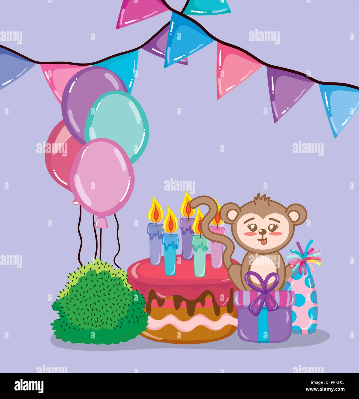 Happy birthday monkey Stock Vector Image & Art - Alamy