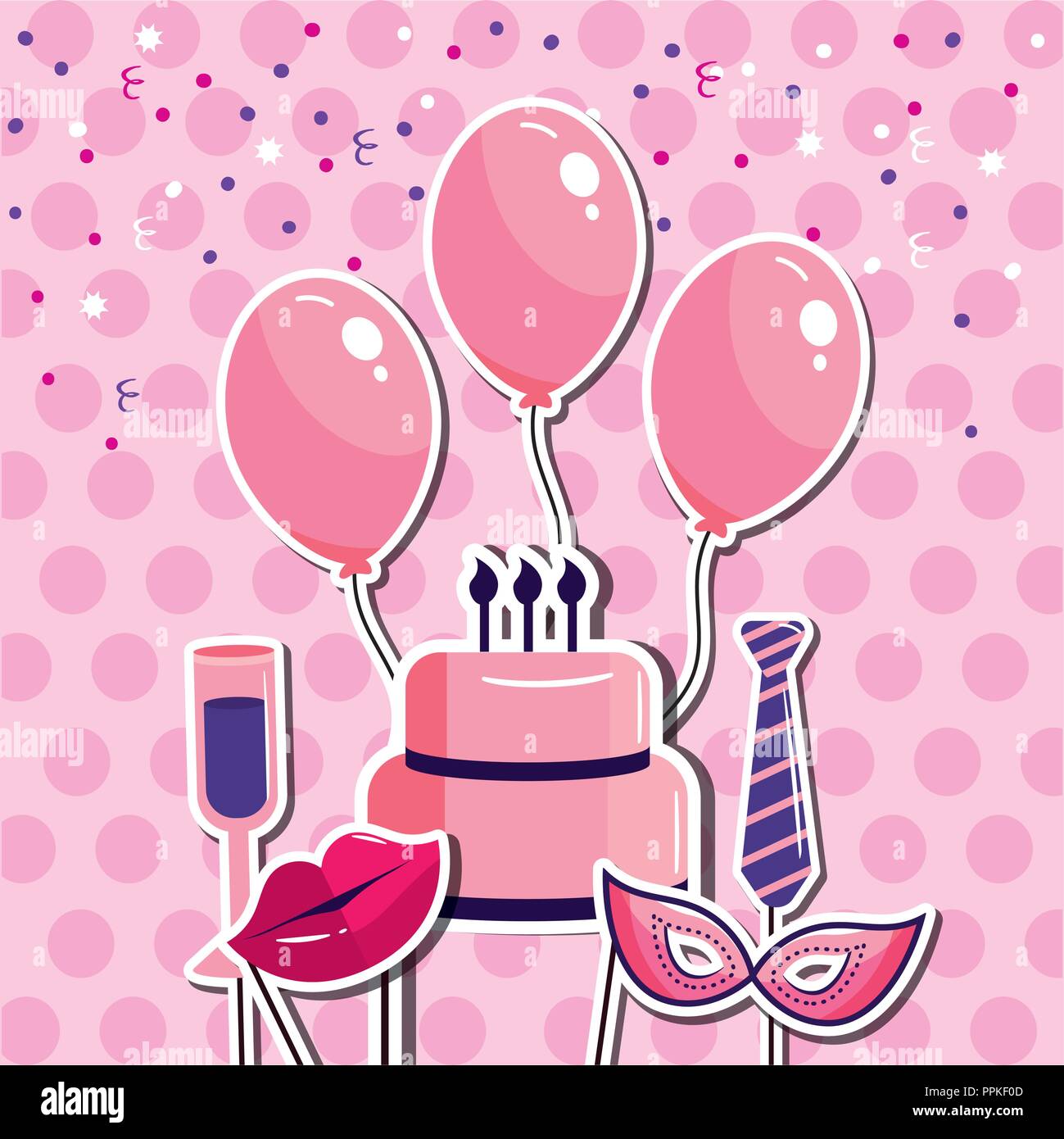 happy birthday celebration event style Stock Vector Image & Art - Alamy