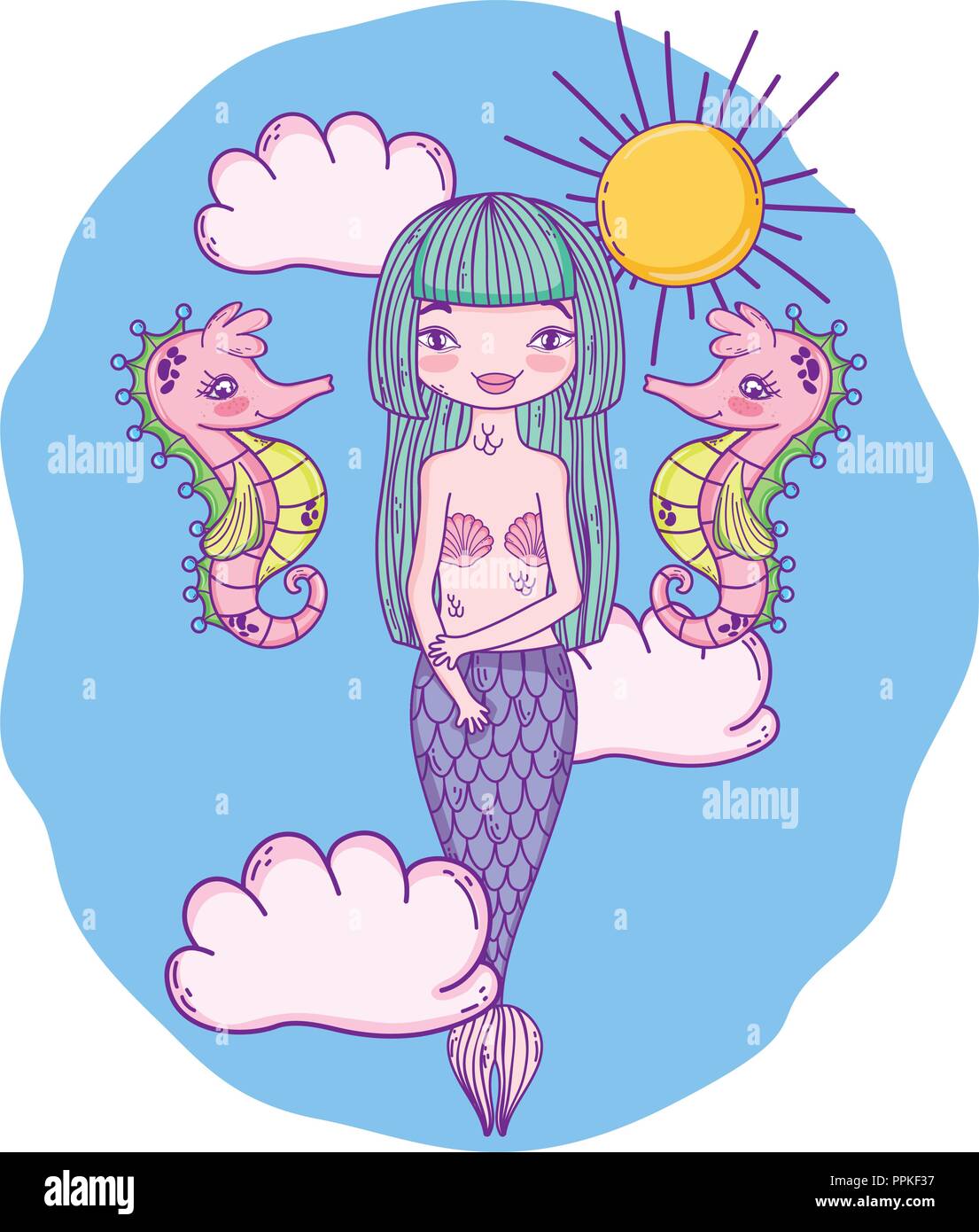 Flying mermaid Stock Vector Images - Alamy