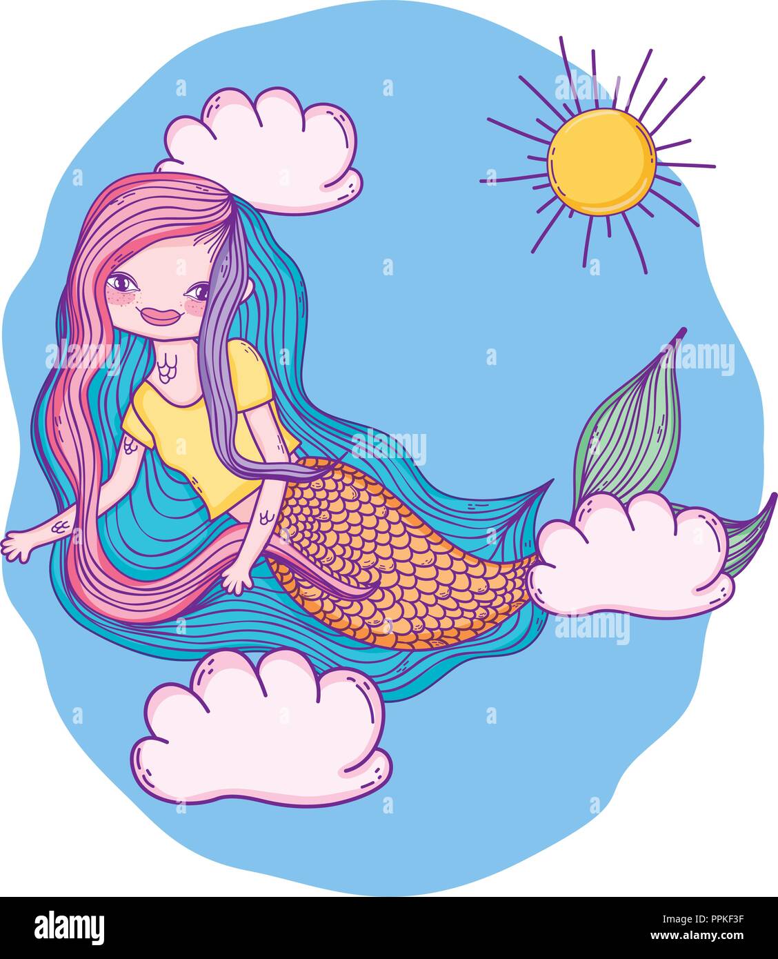 Flying mermaid Stock Vector Images - Alamy