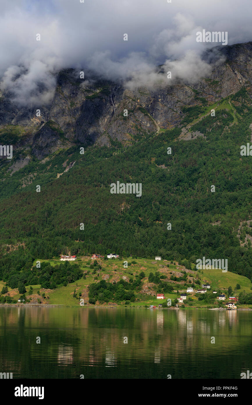 Skjolden Village, Sognefjord, Sogn og Fjordane County, Norway Stock ...