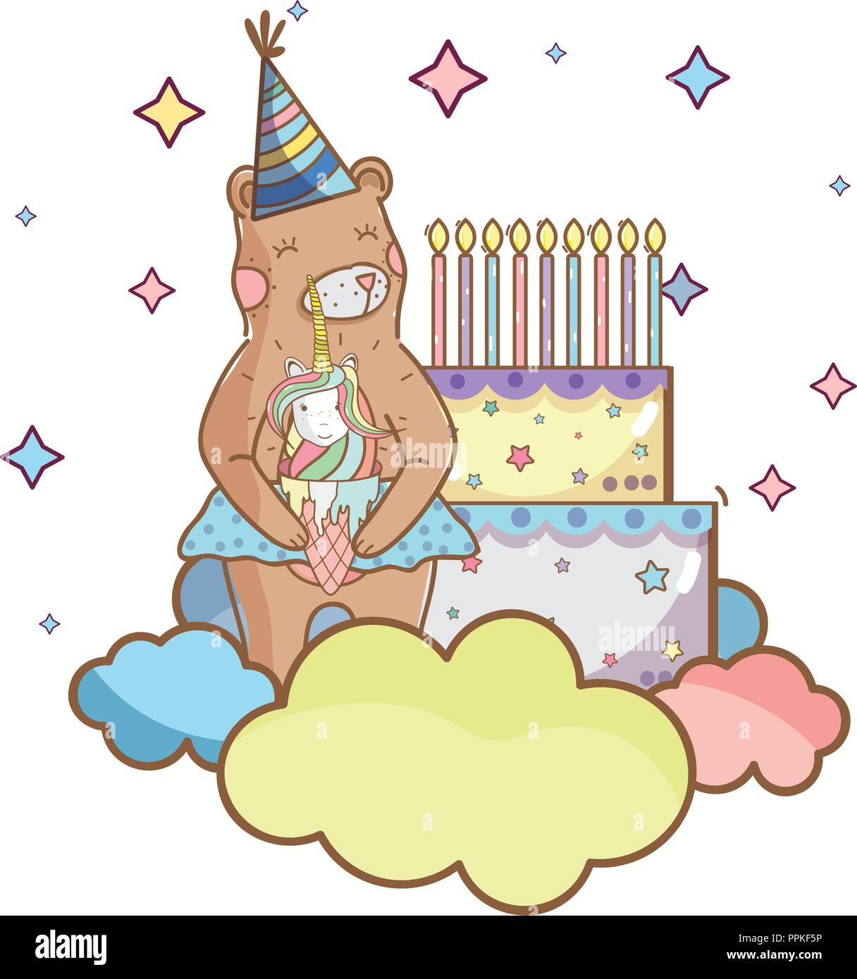 Happy birthday bear cartoons Stock Vector Image & Art - Alamy