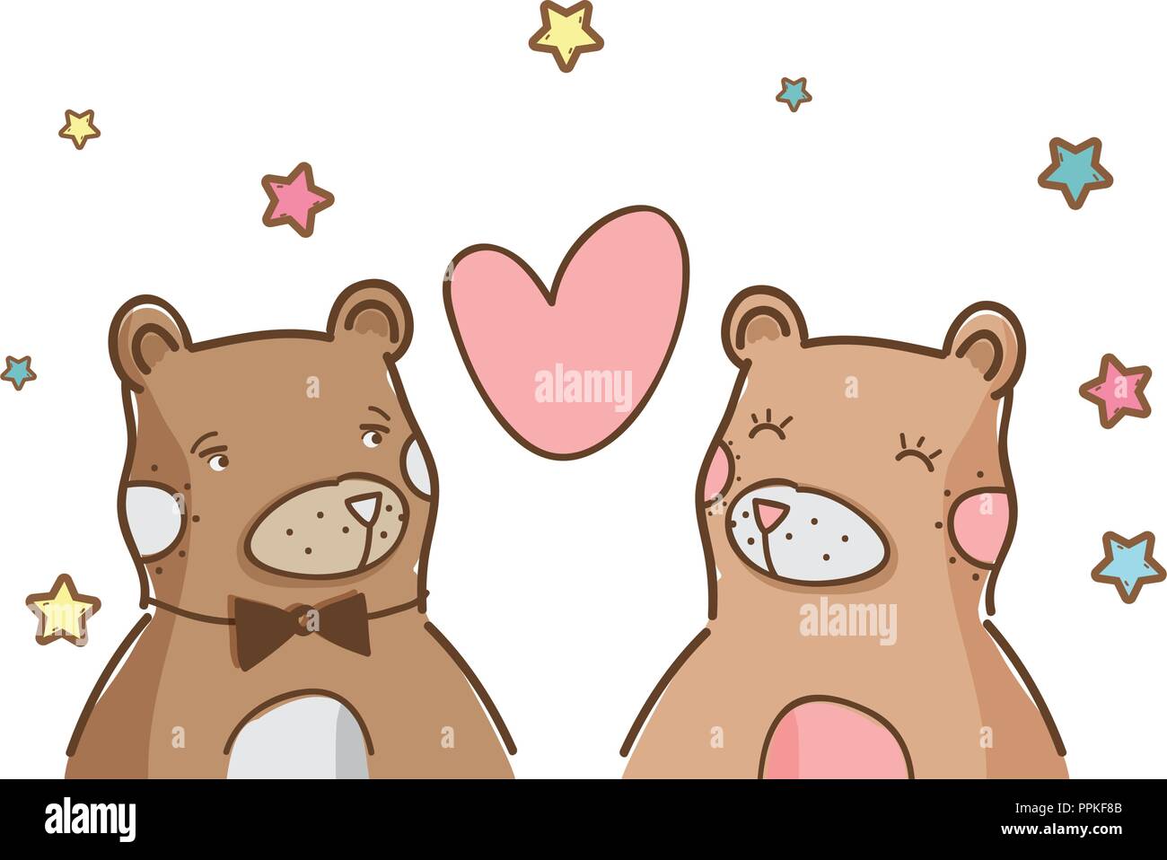 Cute bears couple Stock Vector Image & Art - Alamy