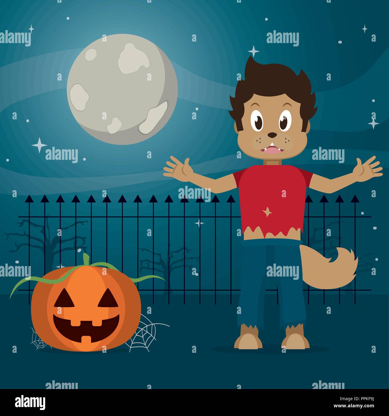 Kid in halloween cartoon Stock Vector Image & Art - Alamy