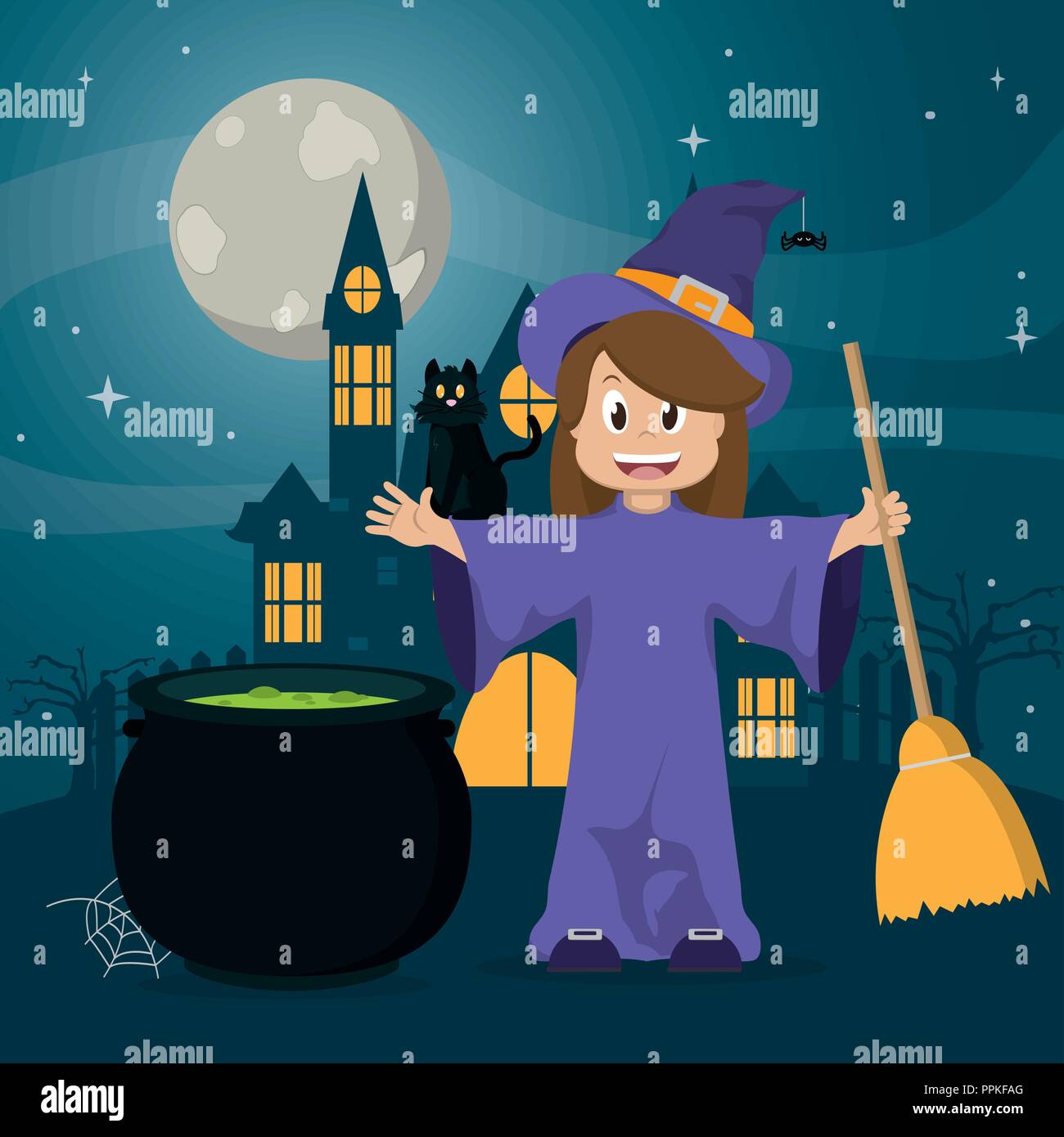 Girl in cat costume Stock Vector Images - Alamy