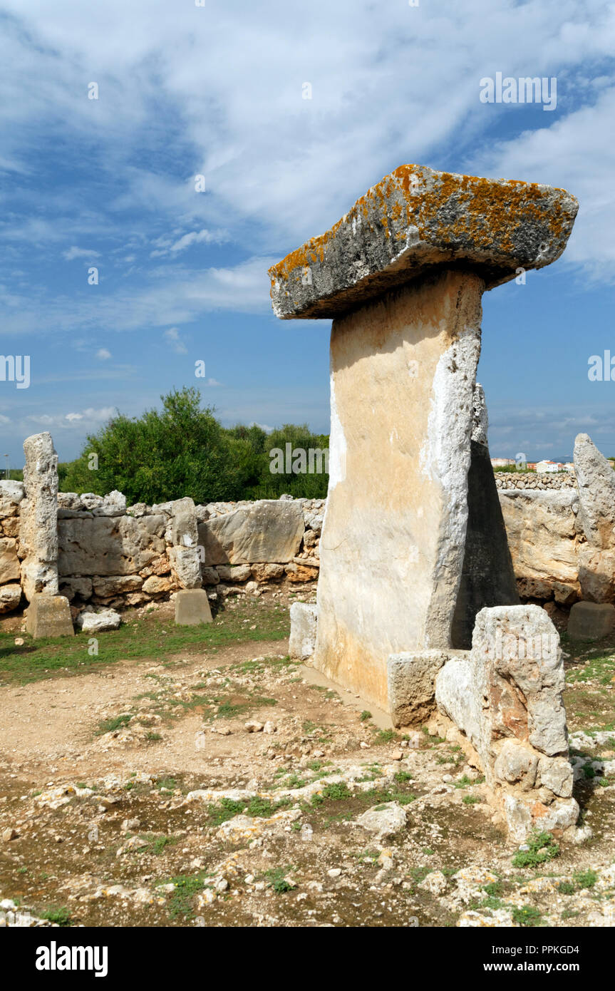 Standing stone or Taula and Taula enclosure, Trepuco, one of many ...
