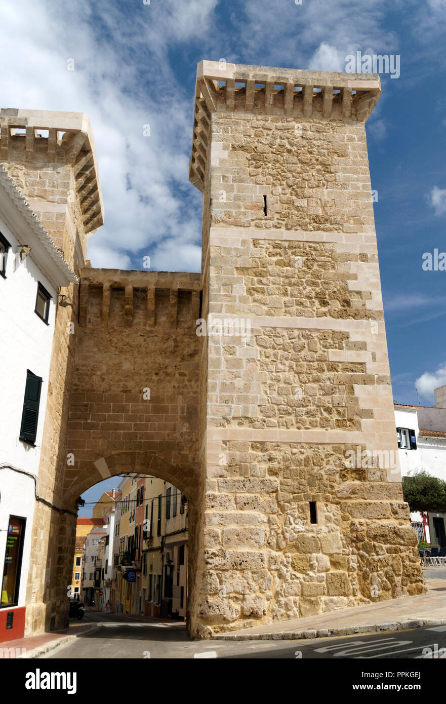 The Port De Sant Roc, Part of the original town wall of Mao or Mahon ...