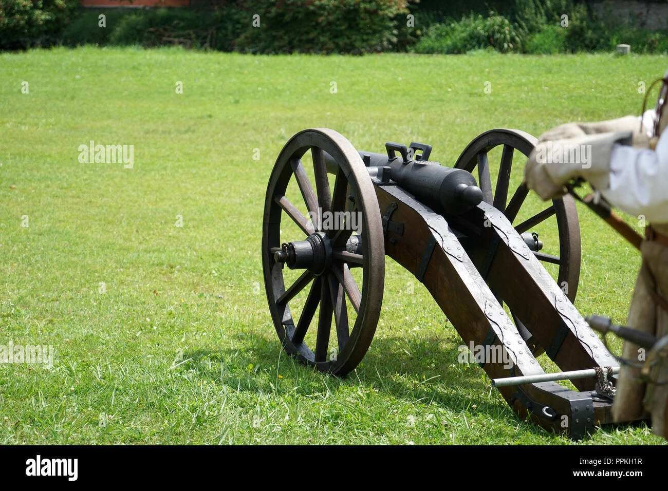 Old cannons were loaded according to traditional design and fired ...