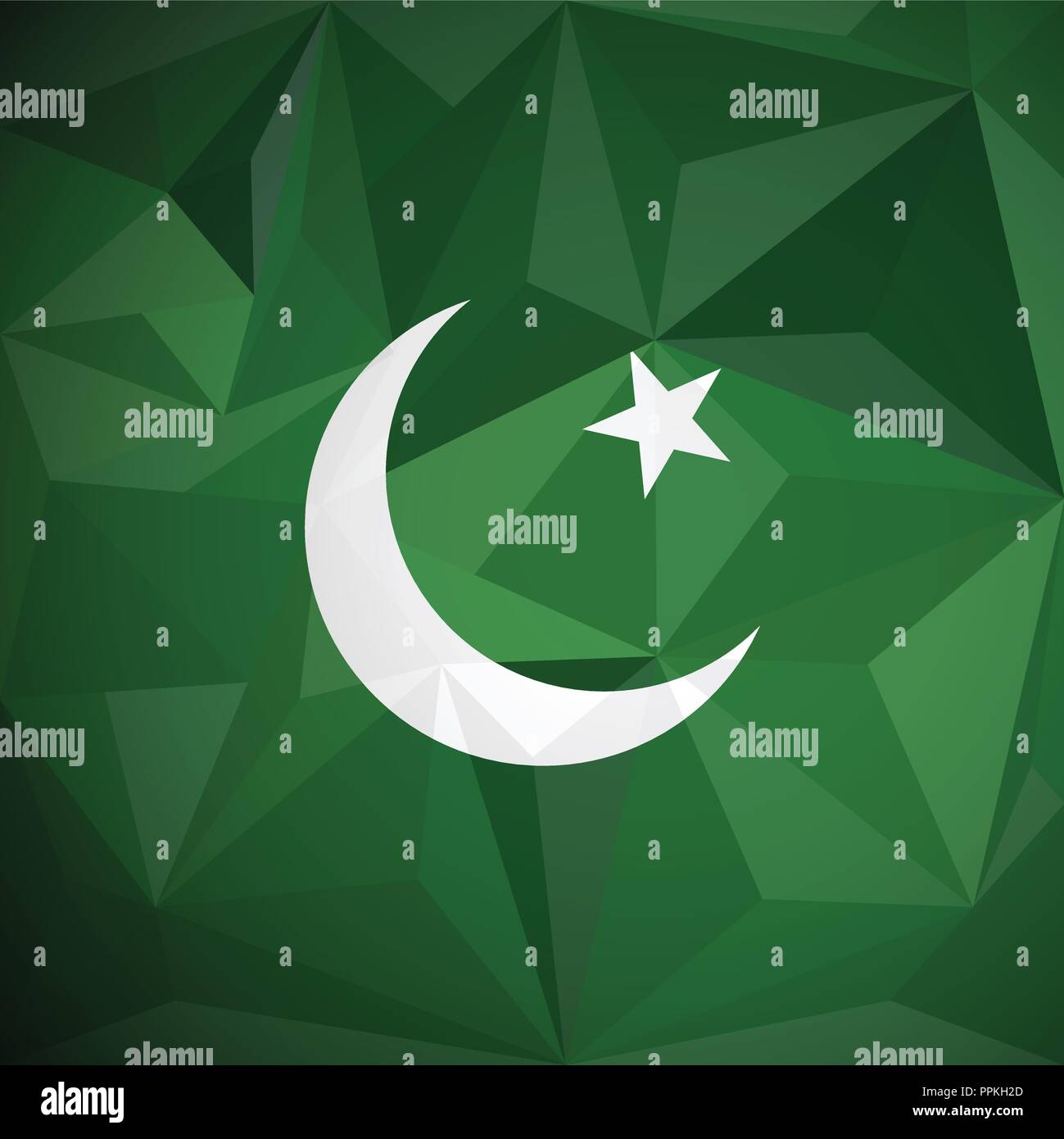 Paksitan Independence day card with green background vector Stock ...