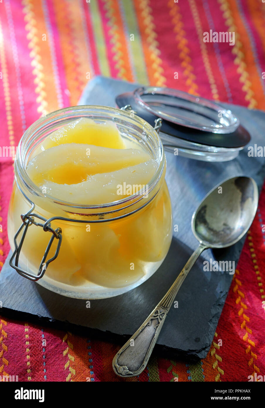Homemade Half pears compote Stock Photo - Alamy