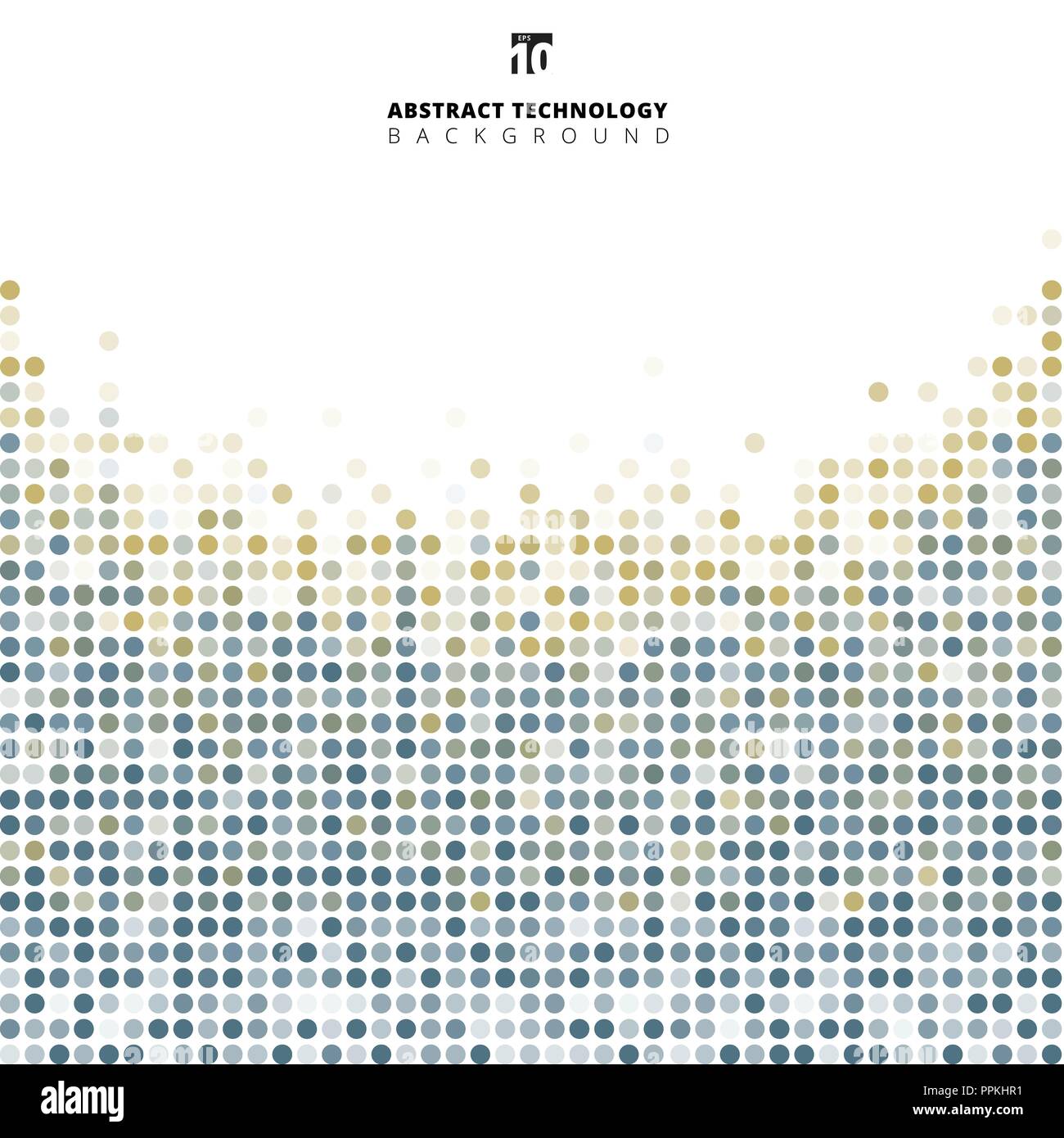 Abstract dots blue and gray color on white background, Technology ...