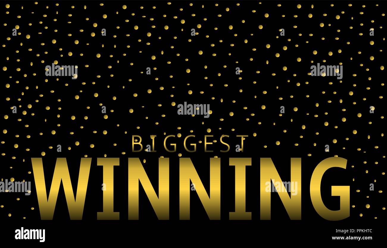 Biggest Winning Jackpot. Golden confetti background, Vector ...