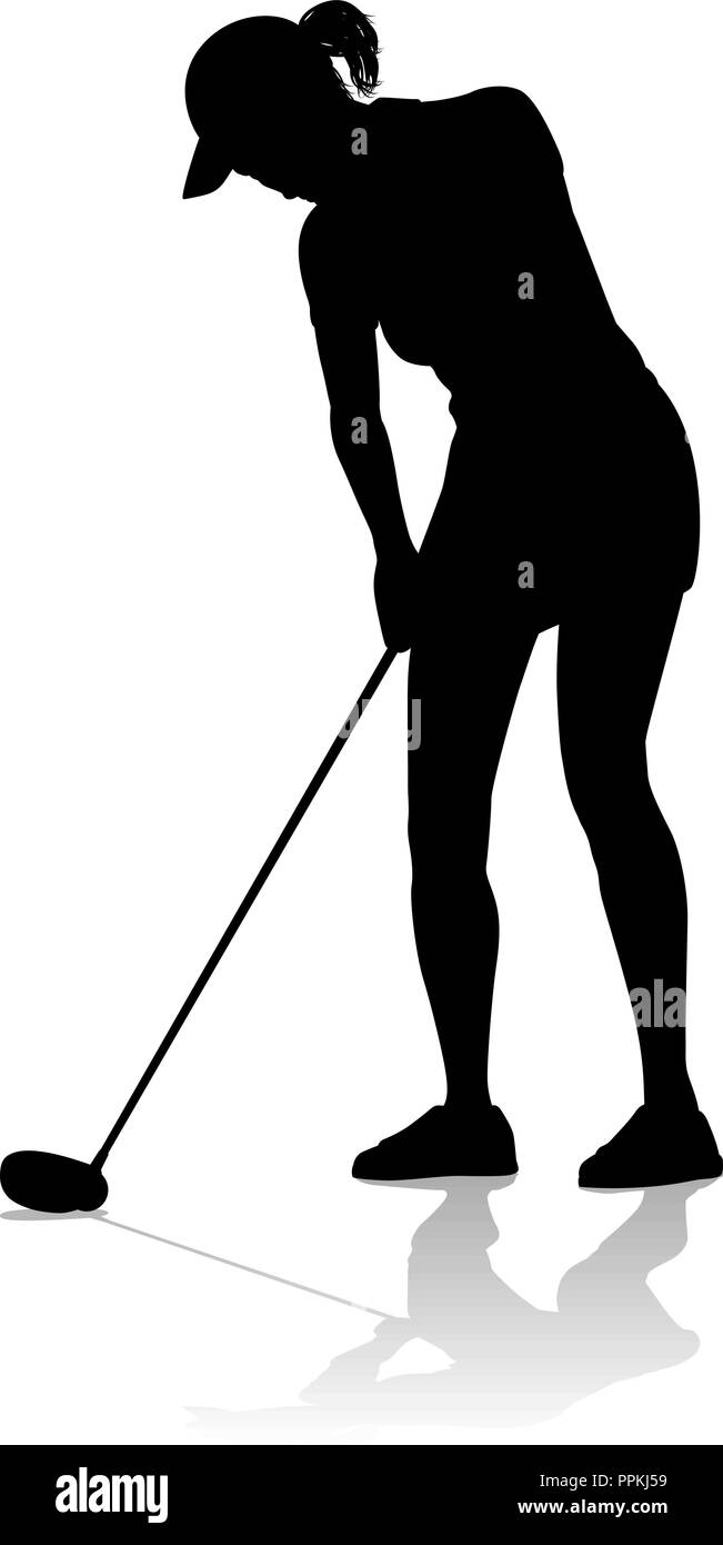 Female Golfer Silhouette Vector