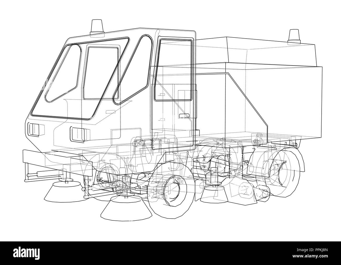 Compact street sweeper Stock Vector Images - Alamy