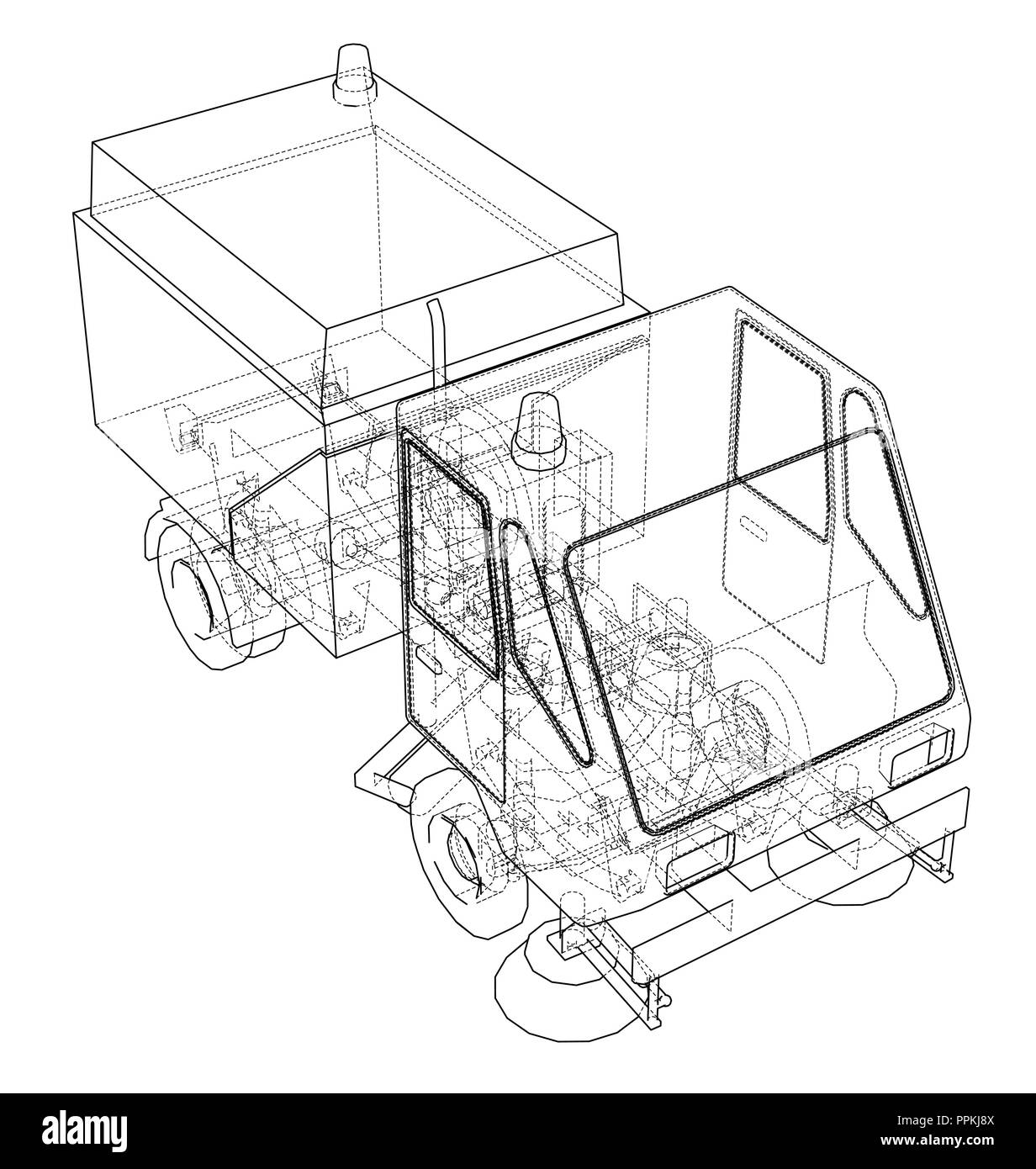 Compact street sweeper Stock Vector Images - Alamy