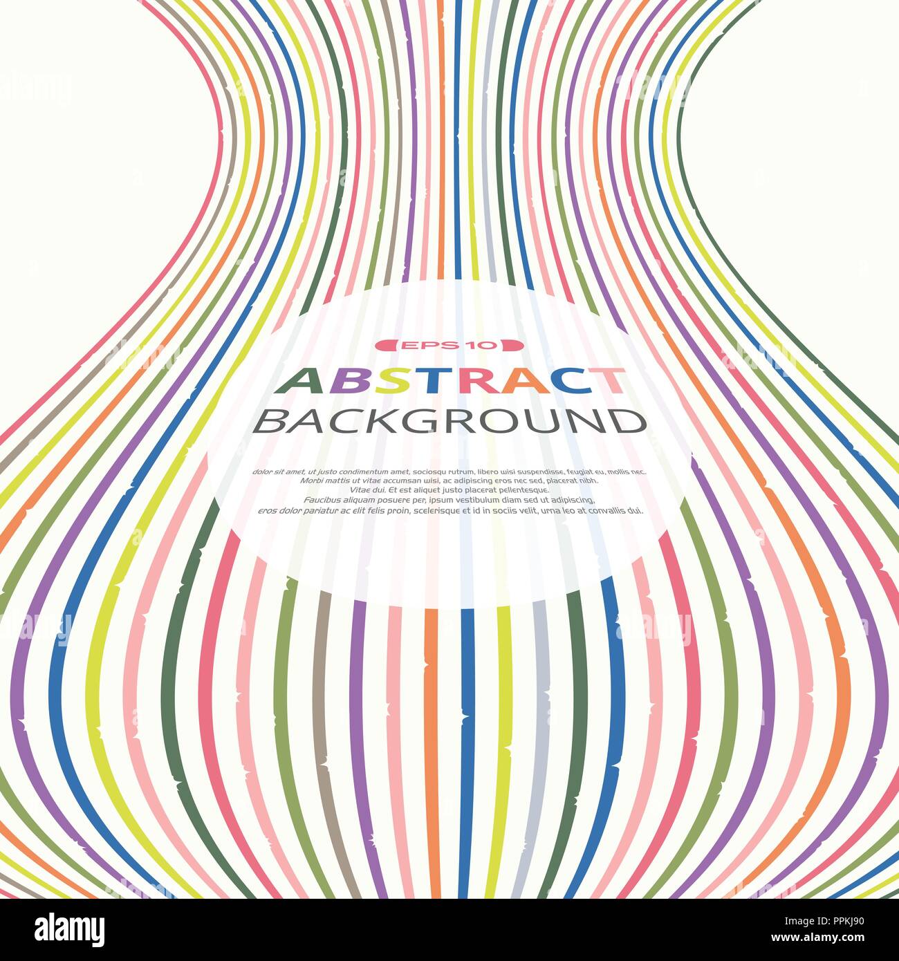 Abstract of curve colorful in perspective stripe lines pattern ...