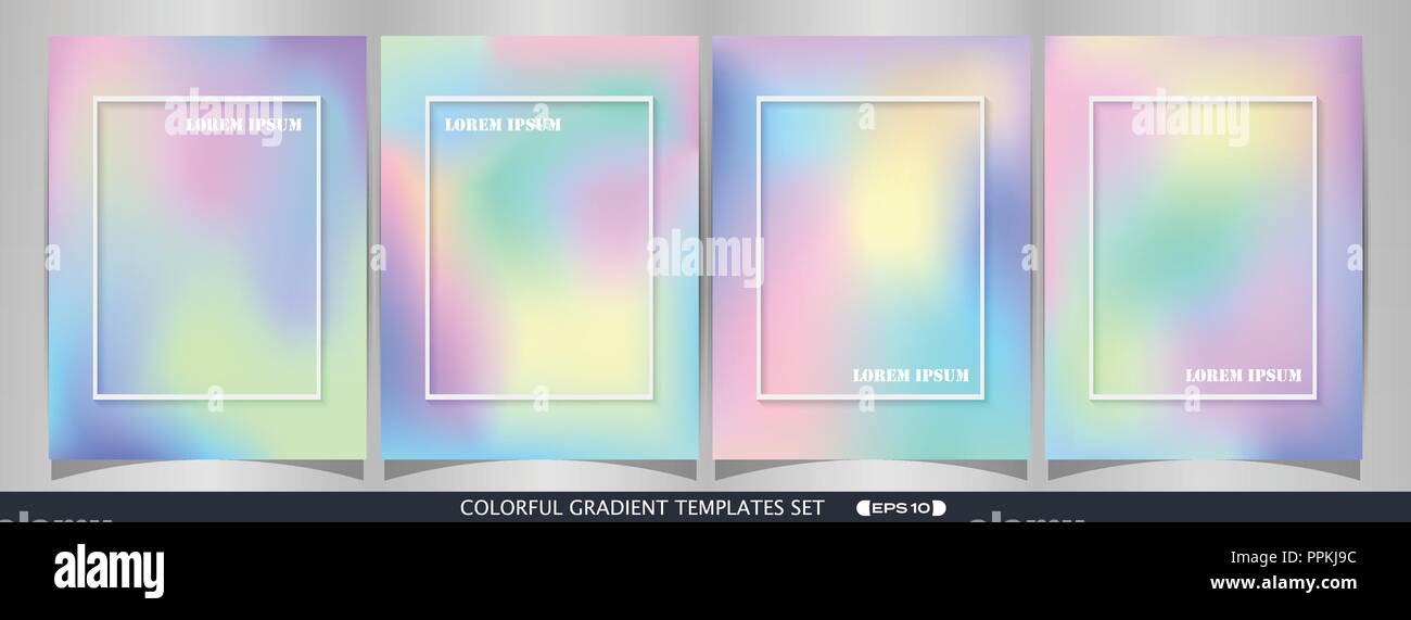 Abstract of colorful soft sweet template set background, illustration ...